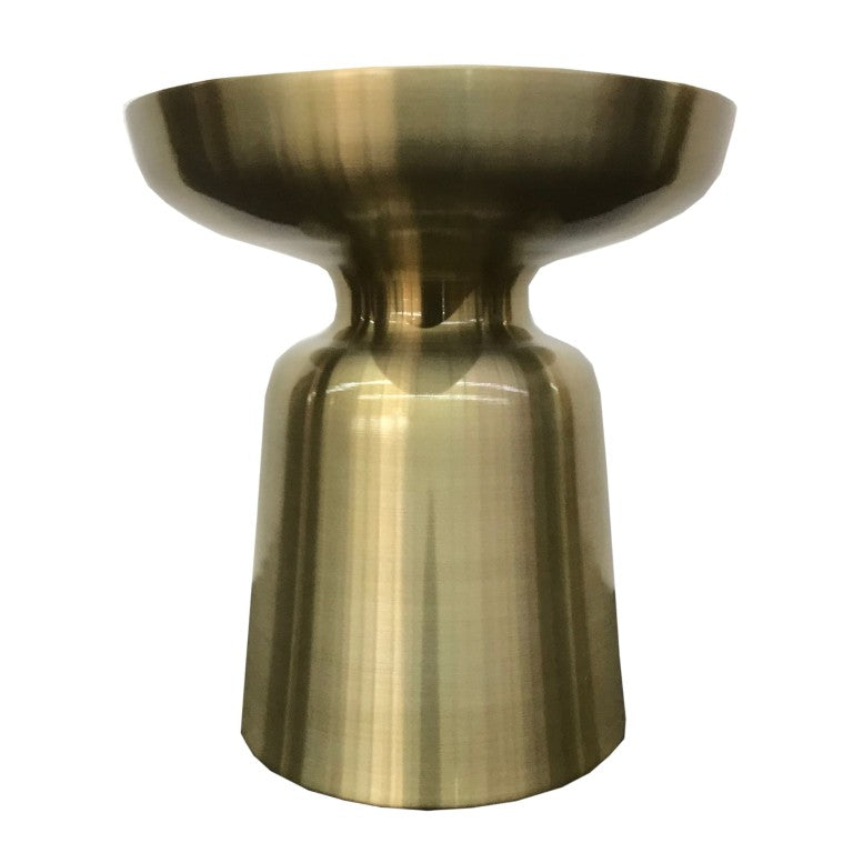 Peter Glam Gold End Table — Mushroom Silhouette, Reflective Aluminum F