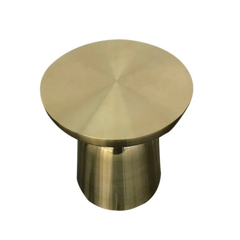 Peter Glam Gold End Table — Mushroom Silhouette, Reflective Aluminum F