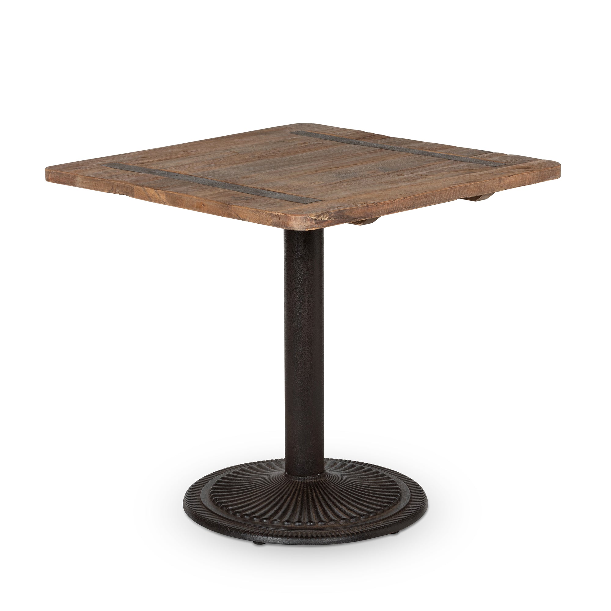Vintage-Style Café Table – Reclaimed Wood & Iron Art Deco Design for R