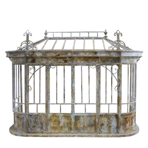 Aged Metal Conservatory Facade Framework - Unique Patina Finish for St