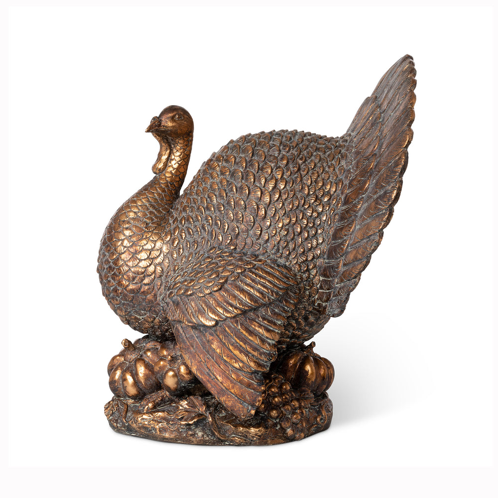 Bronze Turkey Centerpiece - Stunning Polyresin Décor for Thanksgiving