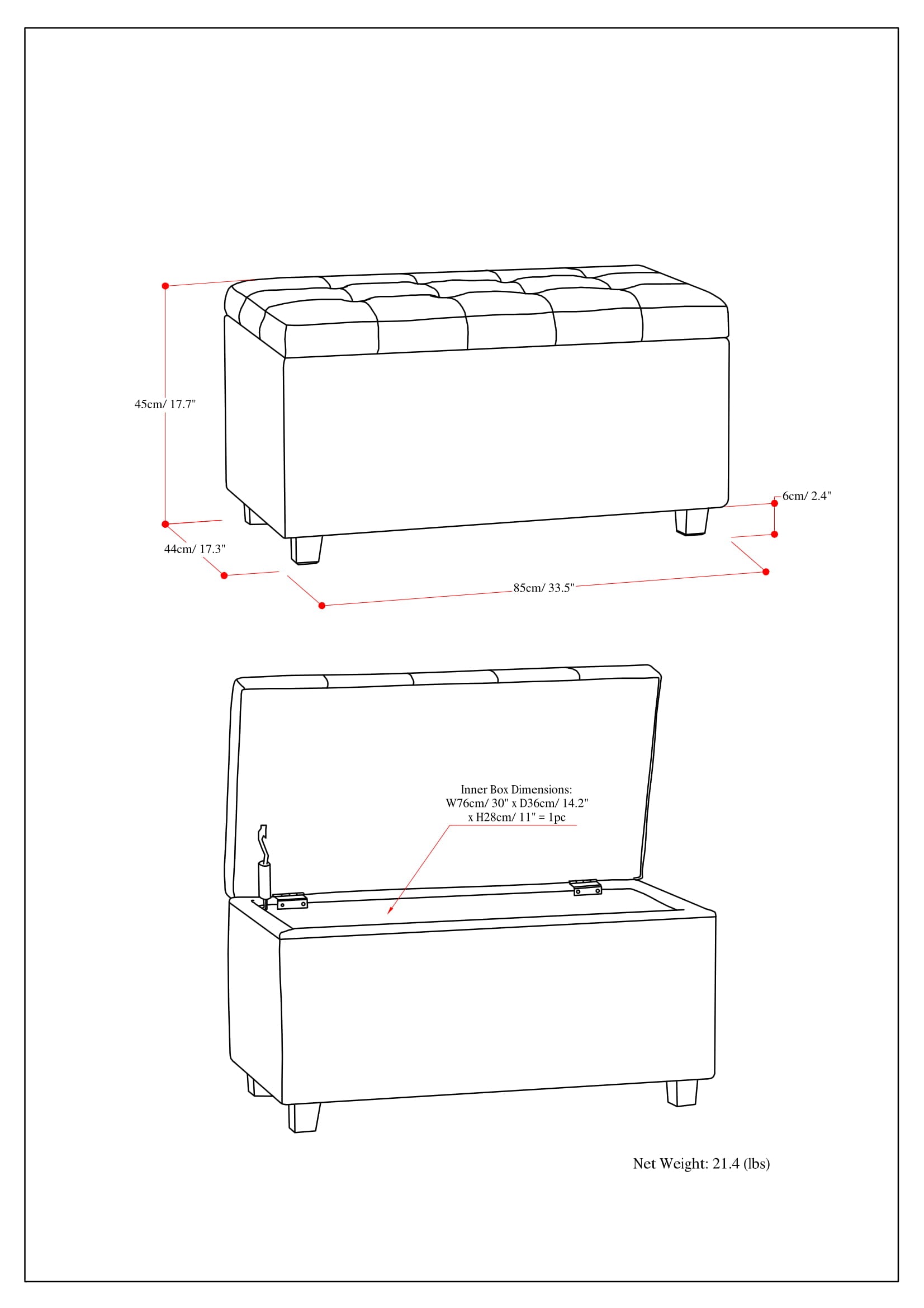 Cosmopolitan Storage Ottoman In Tanners Brown - Stylish, Durable & Ver
