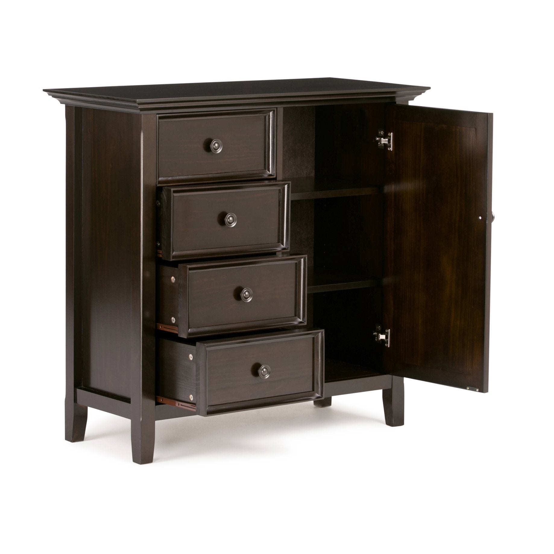 Amherst Medium Storage Cabinet - Handcrafted Hickory Brown With Adjust