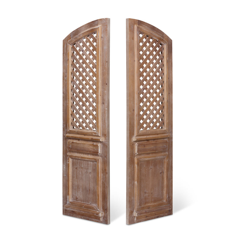 Arched Lattice Work Panels - Set of 2 – English Elm