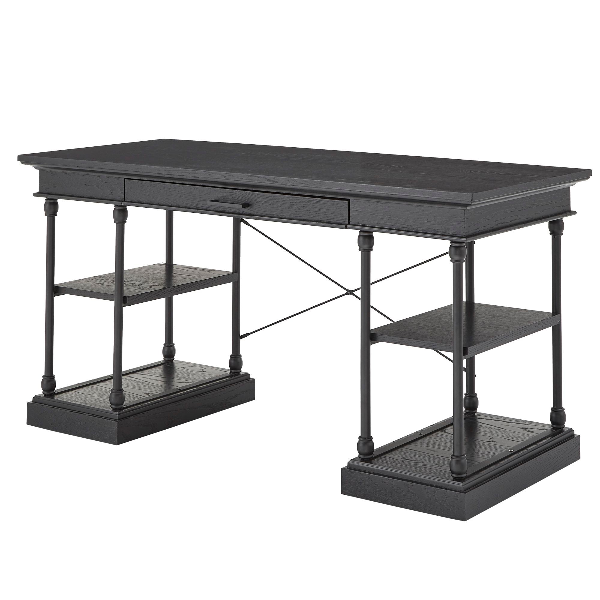 Miranda Modern Storage Writing Desk with Drop-Down Keyboard Drawer and