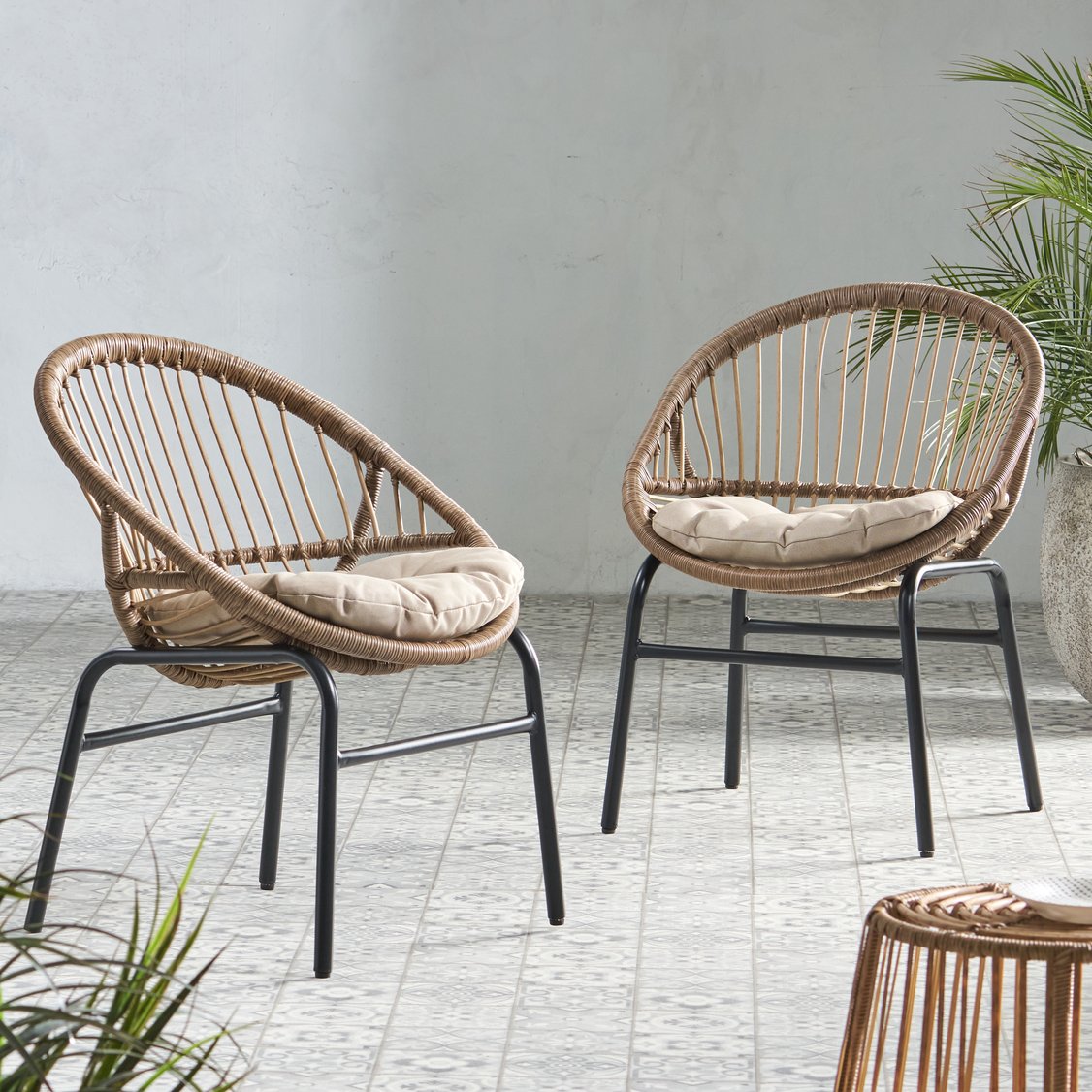 Christopher Knight Home® Whitten Outdoor Wicker Dining Chairs with Cus