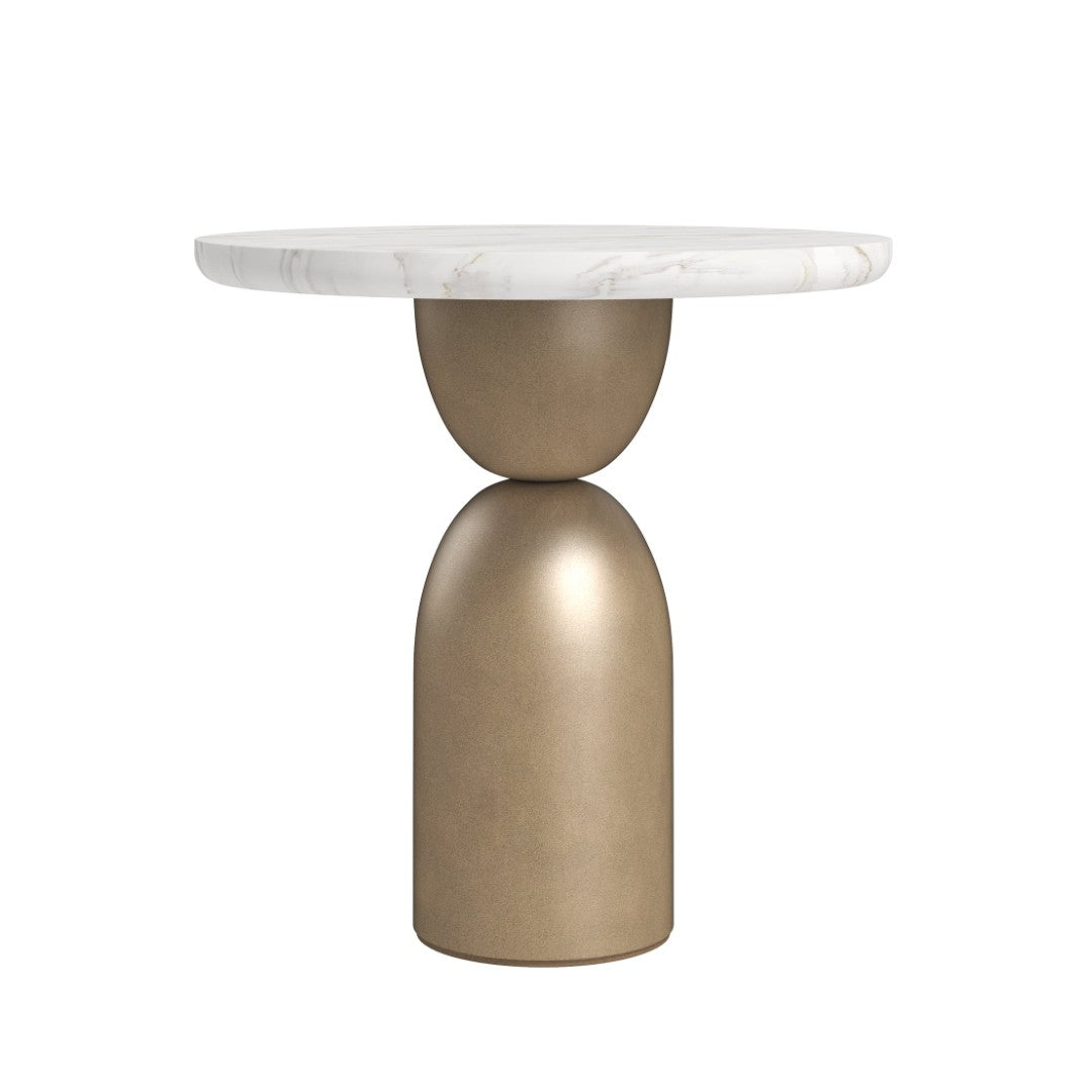 Verge Spot Table - Elegant Marble & Sculpted Metal Accent for Modern L