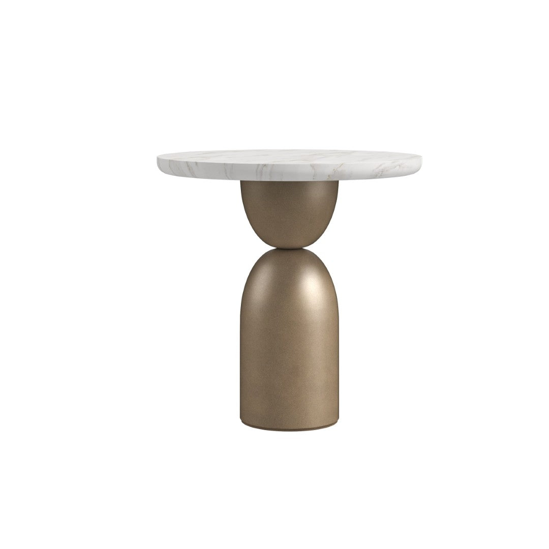 Verge Spot Table - Elegant Marble & Sculpted Metal Accent for Modern L