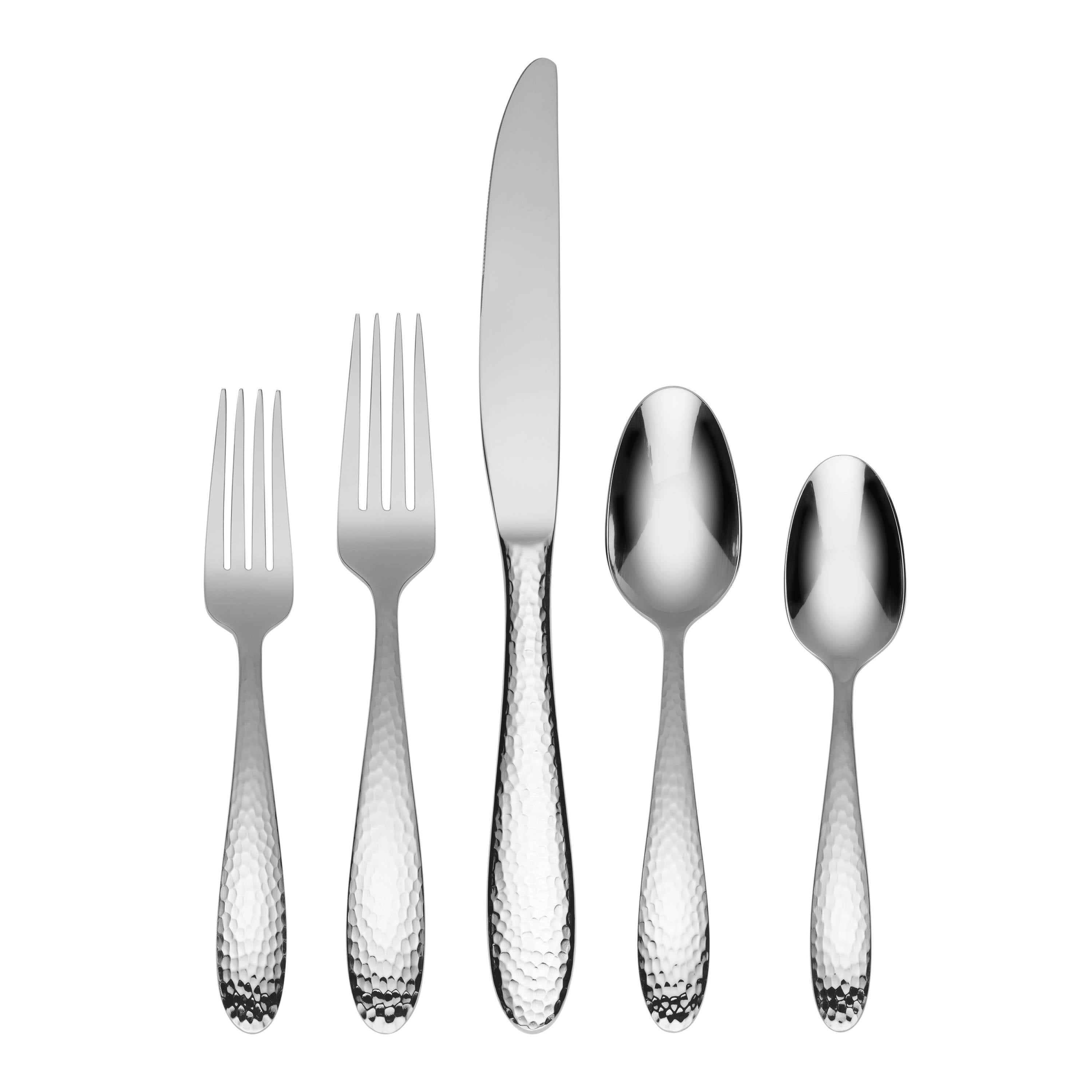 Oneida Reyna 20-Piece Stainless Steel Flatware Set, Hammered Artisan T