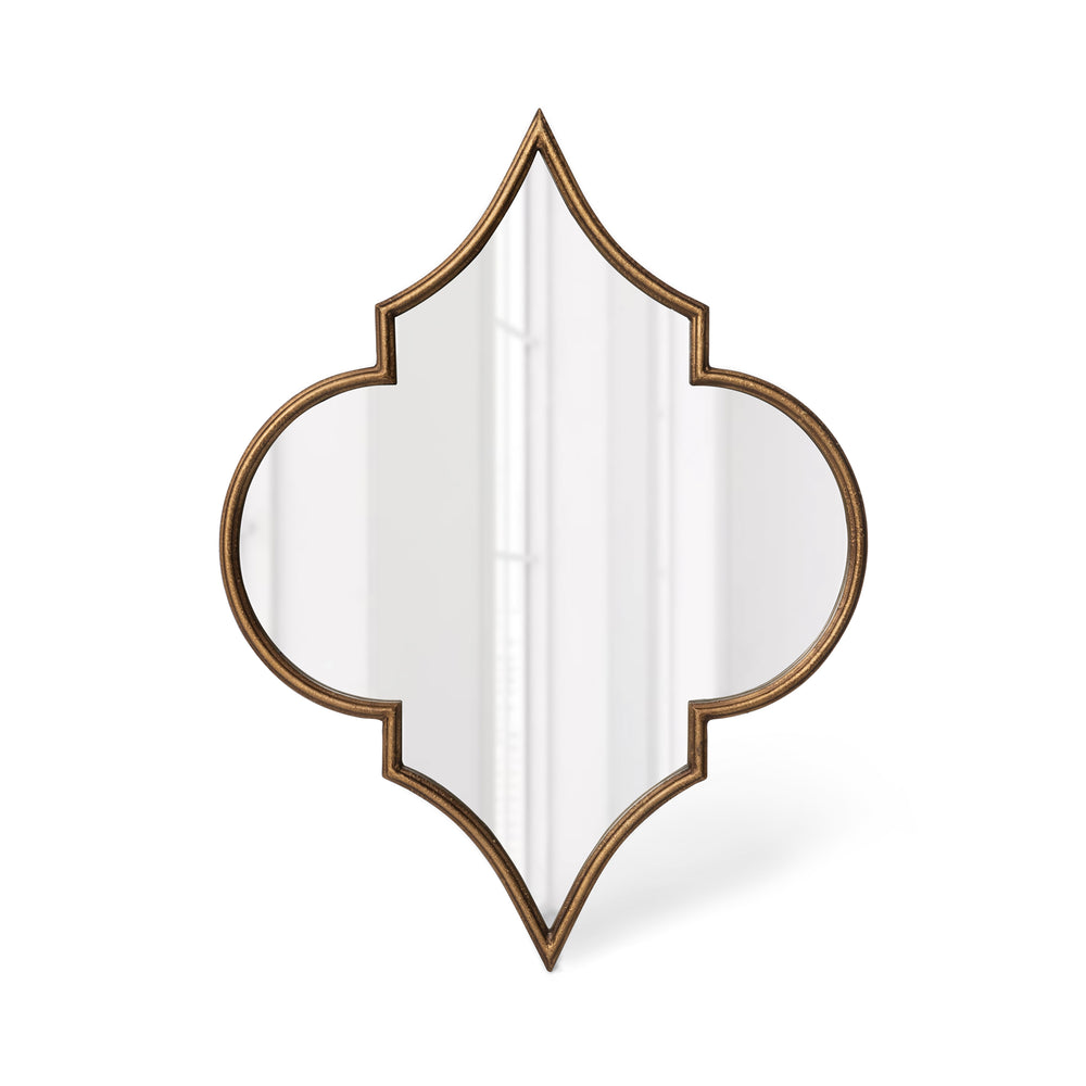 Ogee Mirror - Elegant Distressed Gold Frame for Stylish Home Decor and