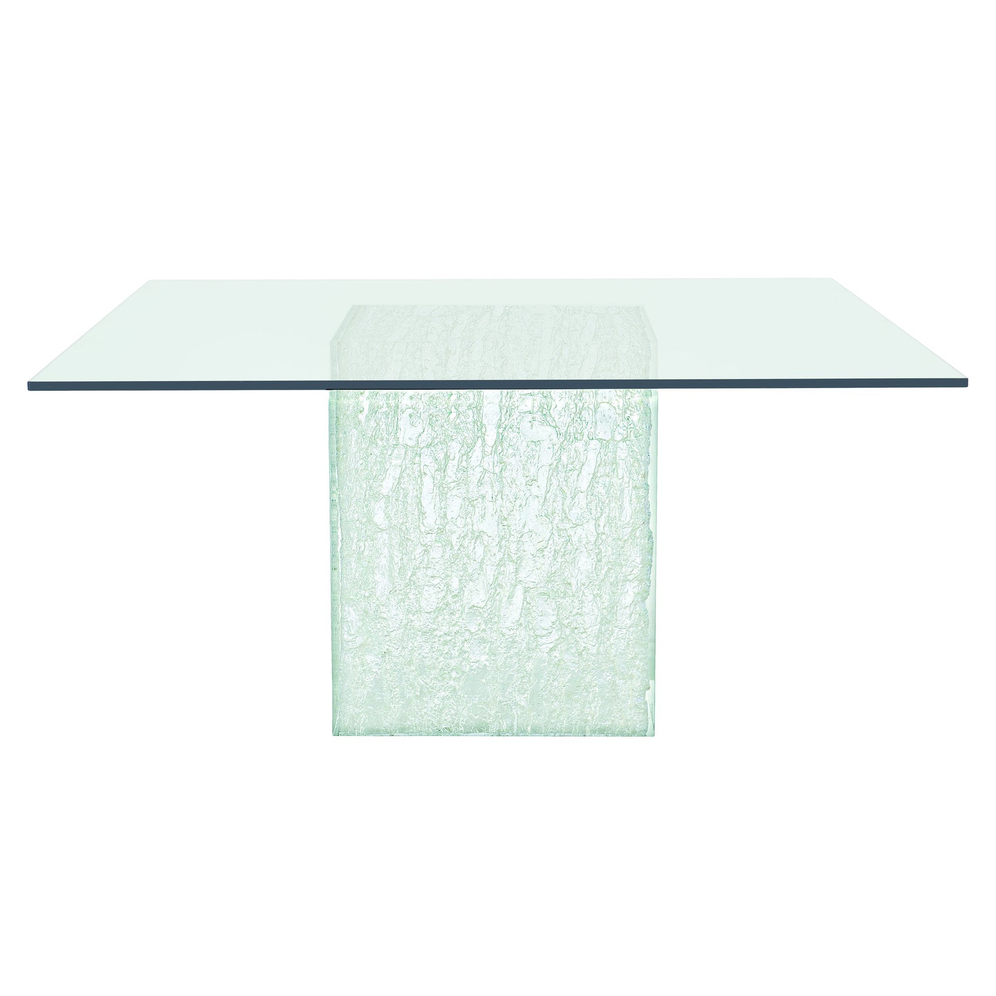 Bernhardt Arctic Acrylic Pedestal Dining Table With 60" Clear Glass To