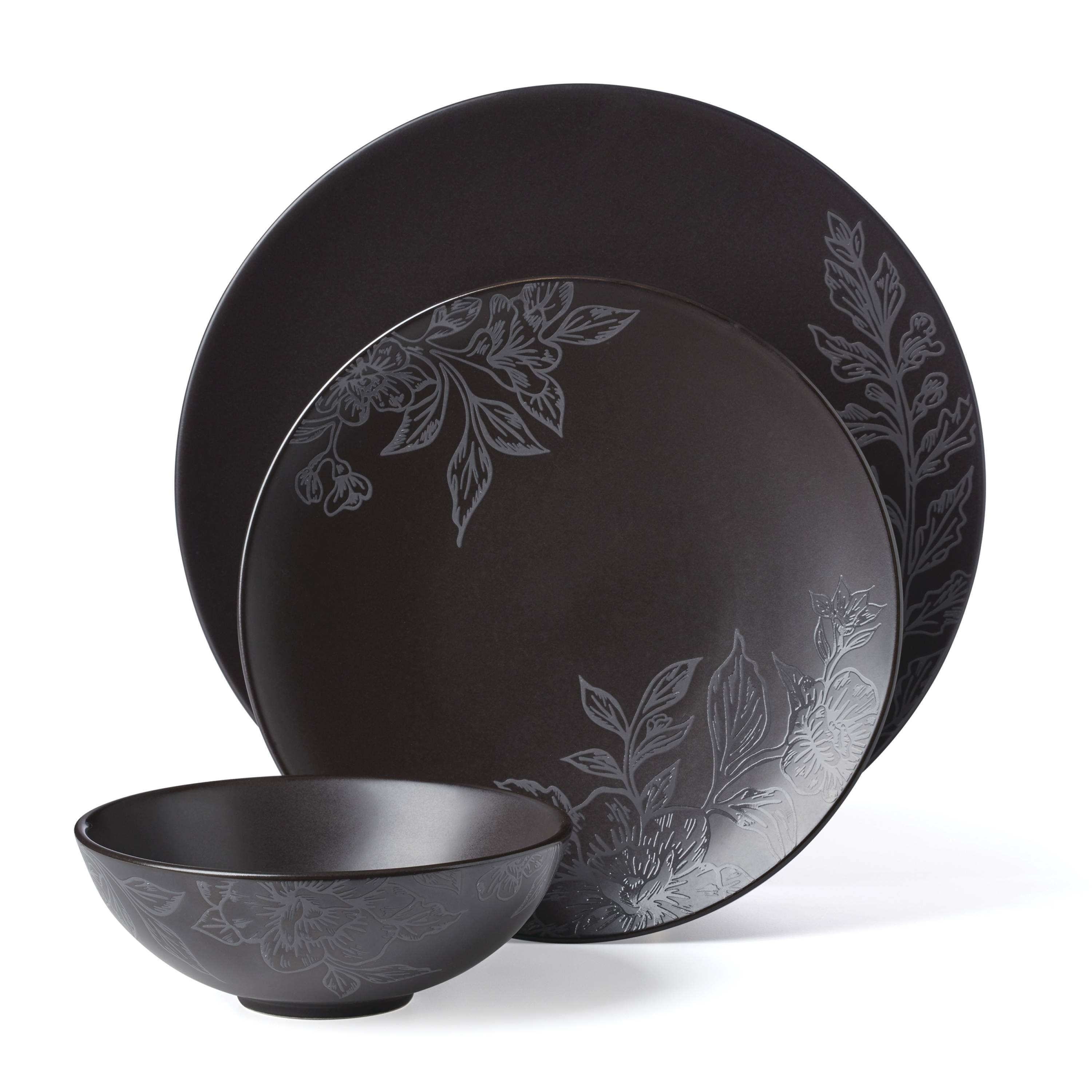 Oneida Roseto 12-Piece Stoneware Dinner Set, Microwave & Dishwasher Sa