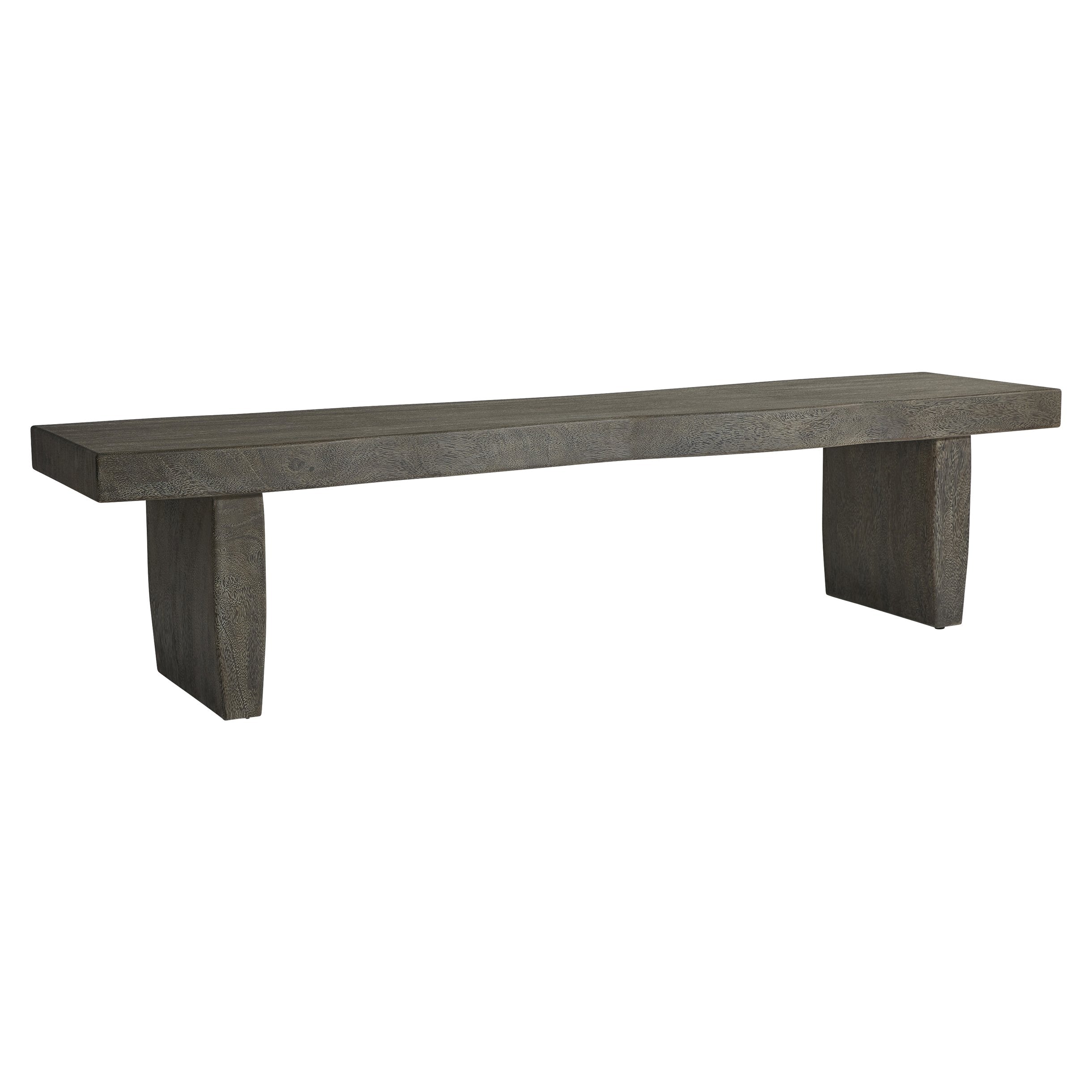 Bernhardt Luca Live-Edge Bench With Carbonized Suar Top, Smoked Truffl