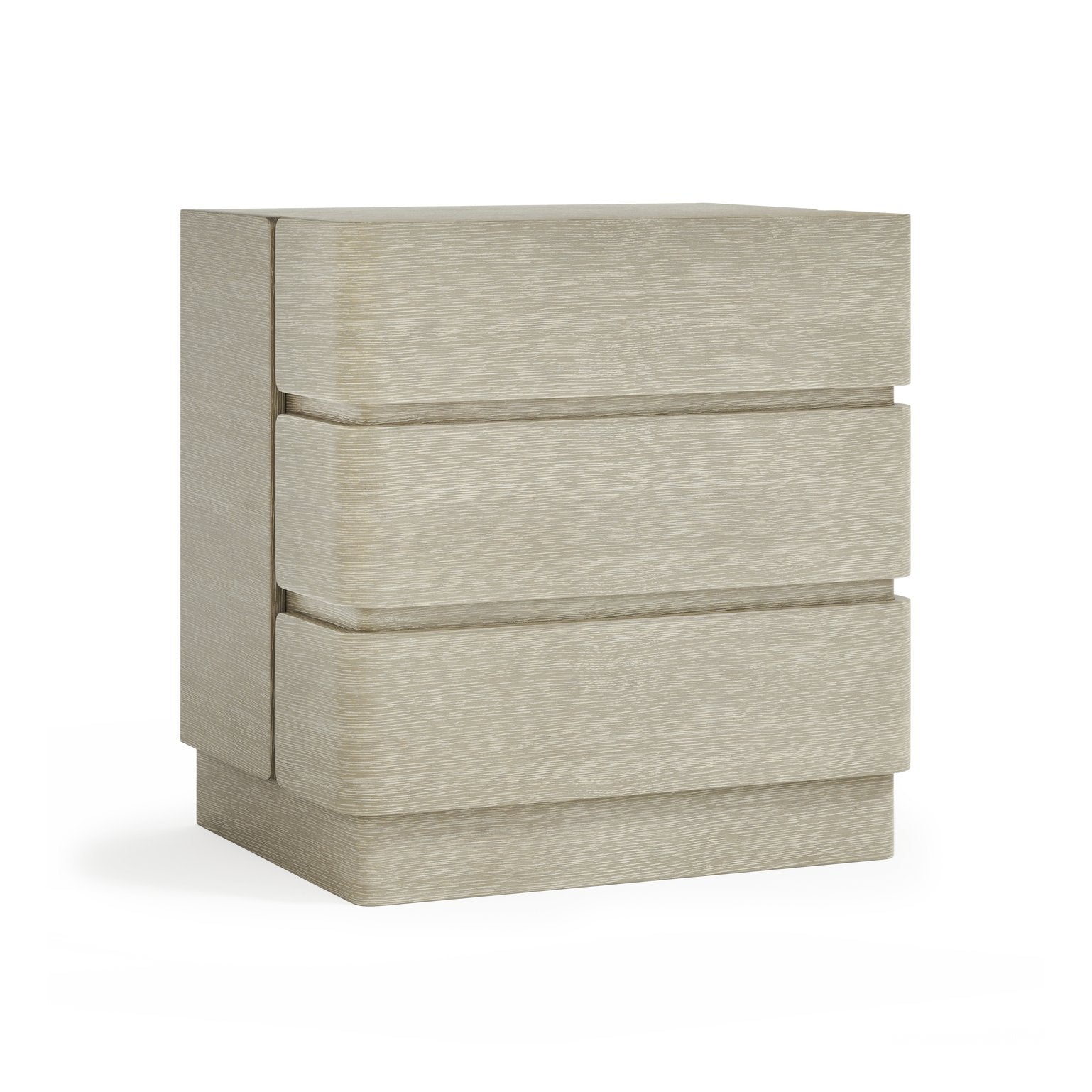 Bernhardt Arcadia 28" Nightstand — Rustic‑Modern Wire‑Brushed Oak, Wra