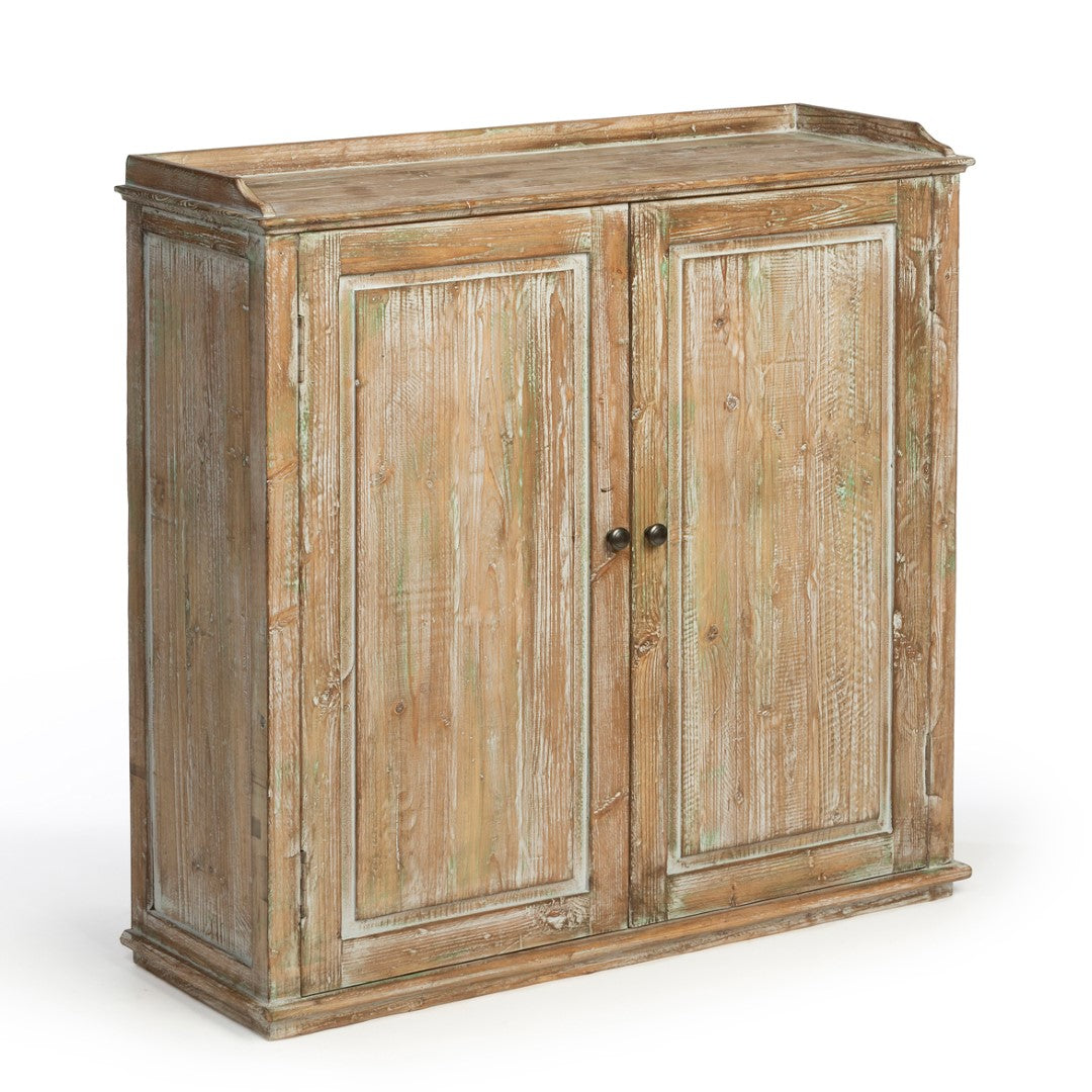 Tressa Sideboard - Distressed Whitewashed Pine with Green Verde Overwa