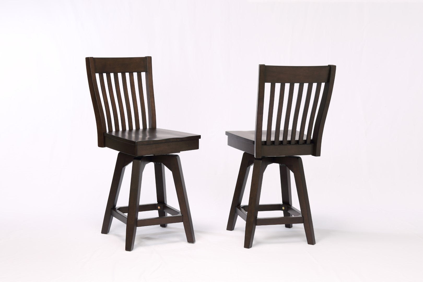 Choices Slat Back Seat Counter Height Stool Set of 2 - Elegant Black O
