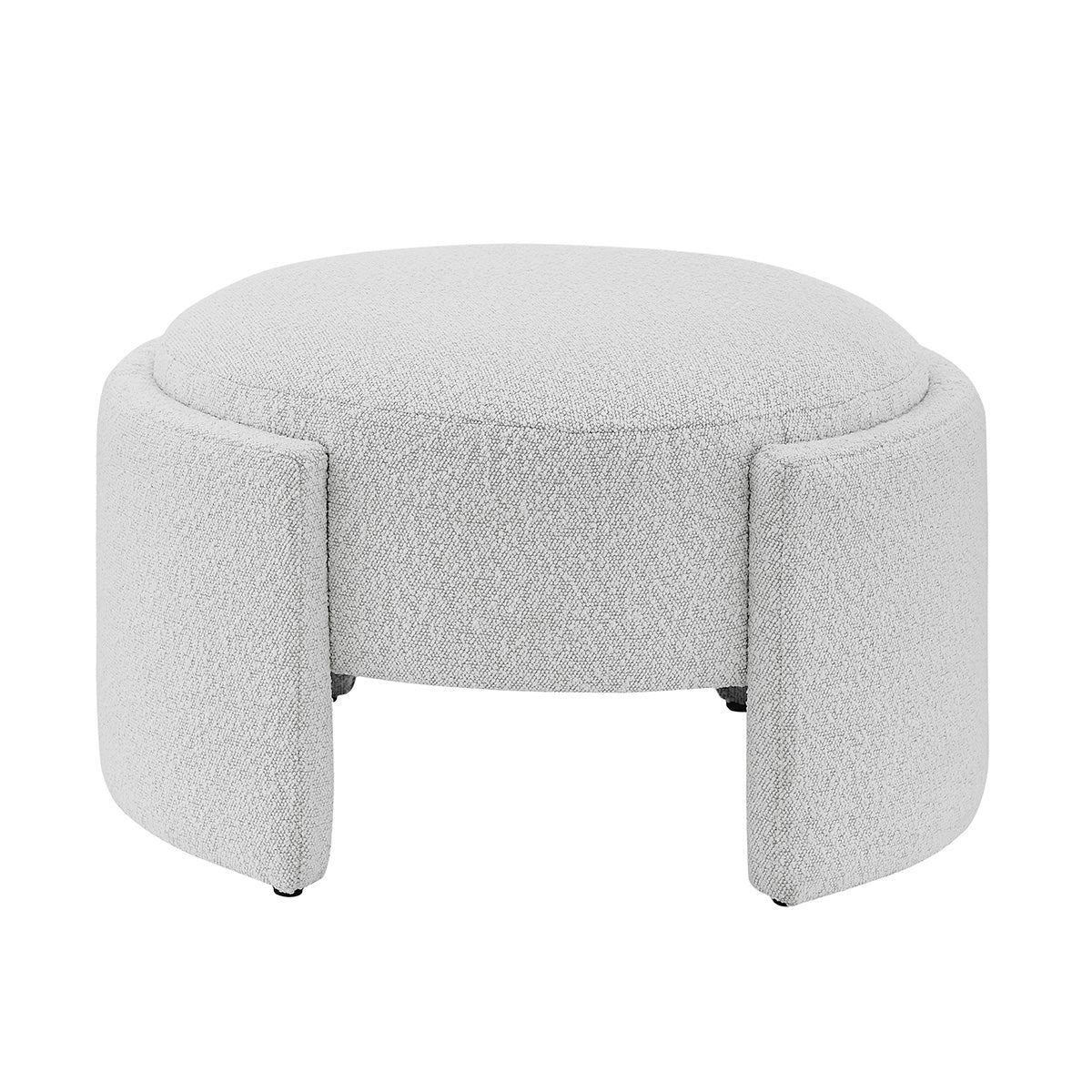 Felicia Round Ottoman - Dreamy Boucle Fabric, Fully Assembled, Stylish