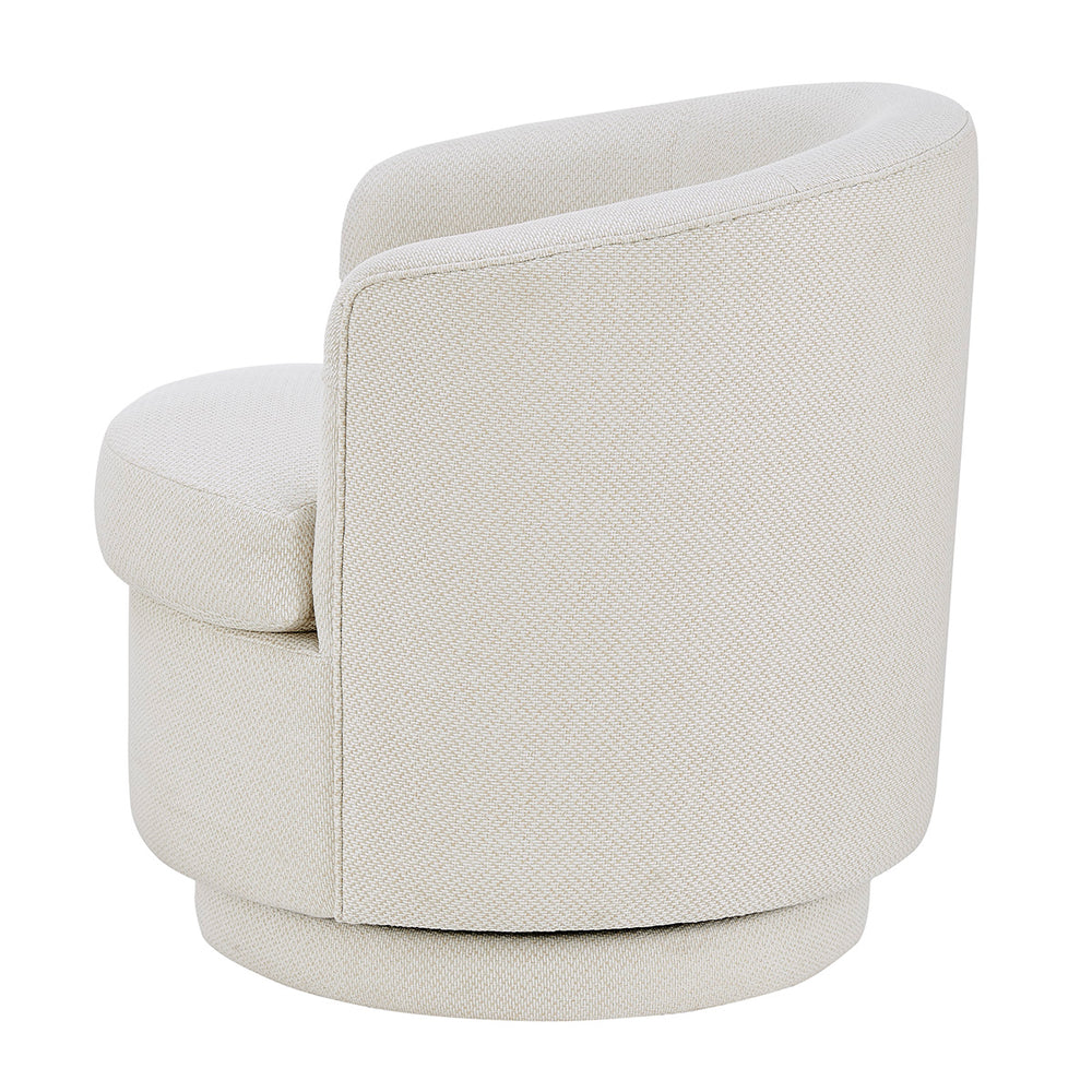 Rachel Fabric Swivel Accent Arm Chair - Chic Cream Lounge Chair for Li