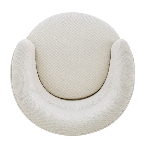 Rachel Fabric Swivel Accent Arm Chair - Chic Cream Lounge Chair for Li