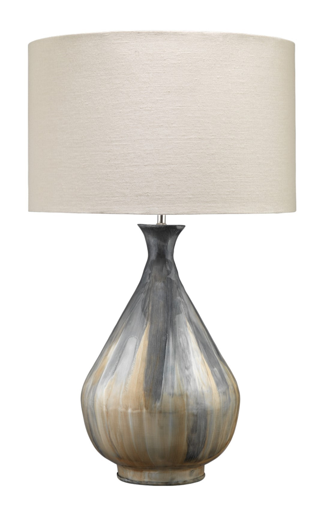 Daybreak Table Lamp - Unique Handmade Iron Design with Enameled Grey F