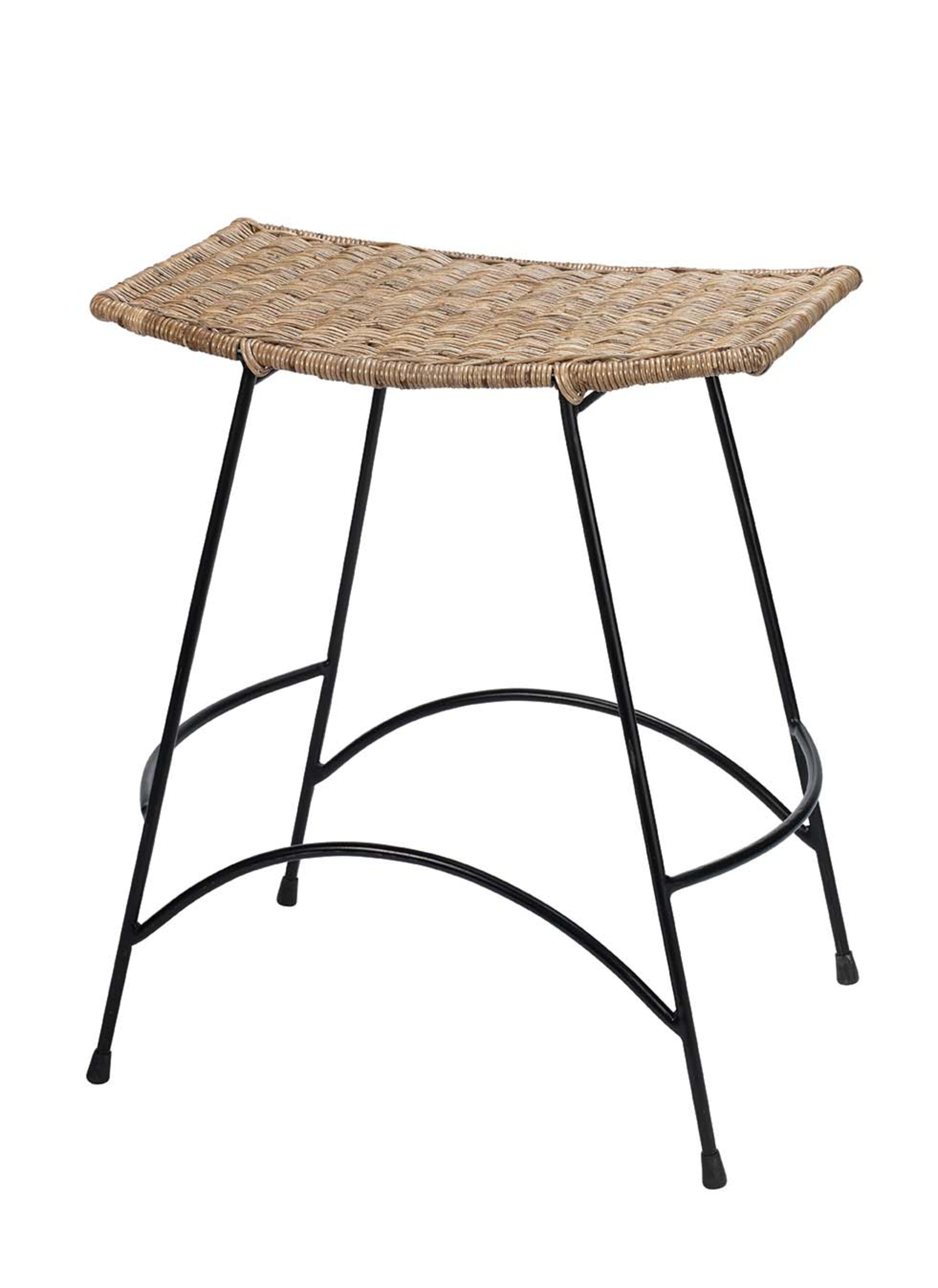 Wing Counter Stool - Stylish Brown Rattan & Steel Design, Max 220 lbs