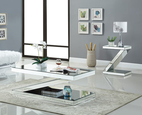 Zee Glass Contemporary Coffee Table – English Elm