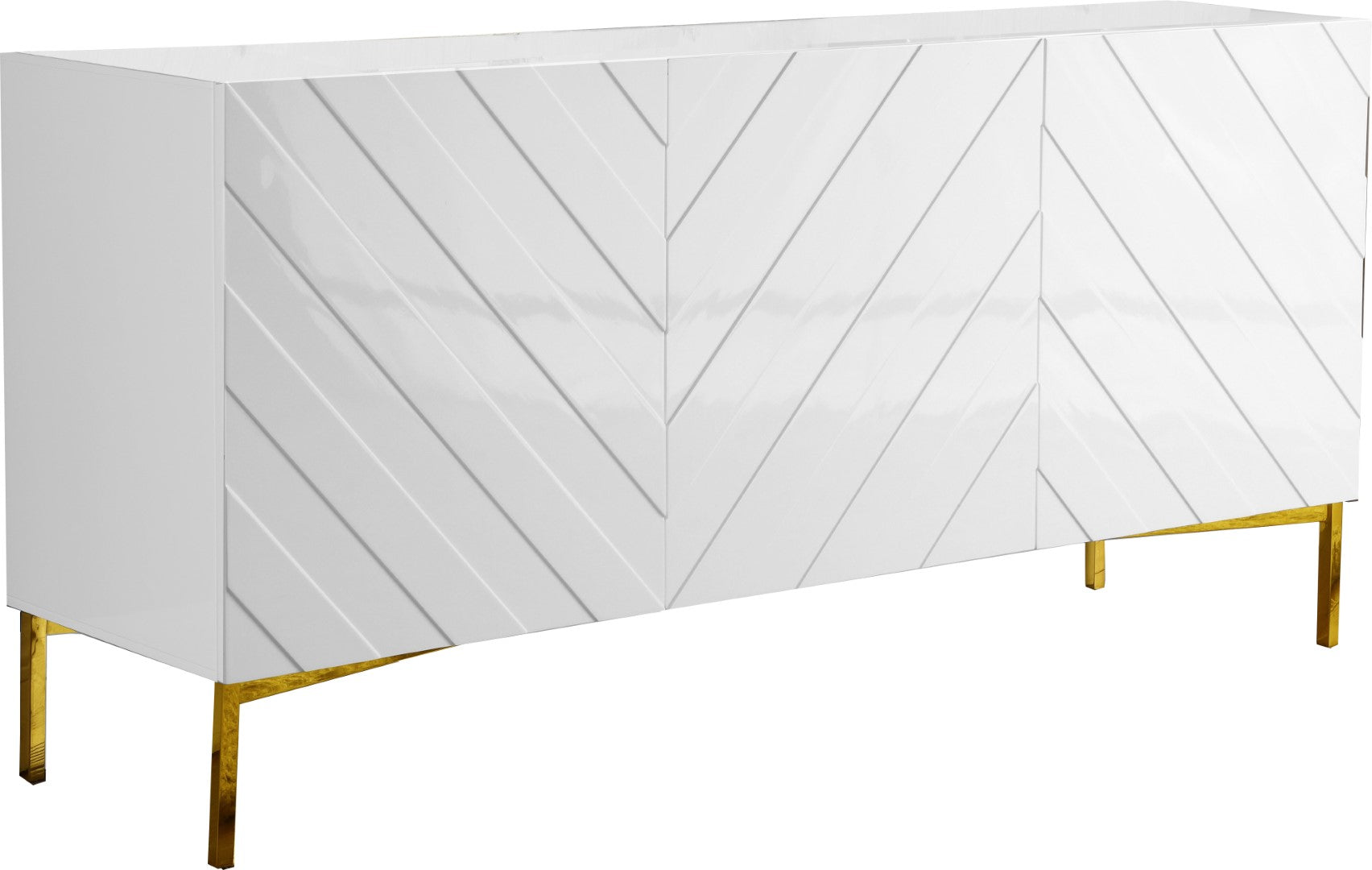 Collette Contemporary Sideboard Buffet with Gold Stainless Steel Base