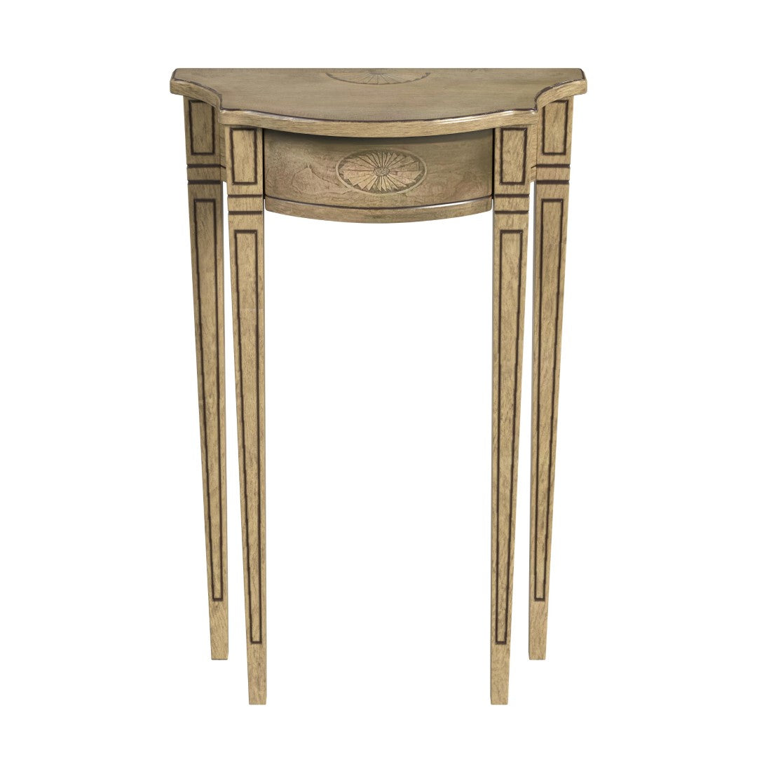 Chester Elegant Demilune Console Table in Antique Beige - Perfect for