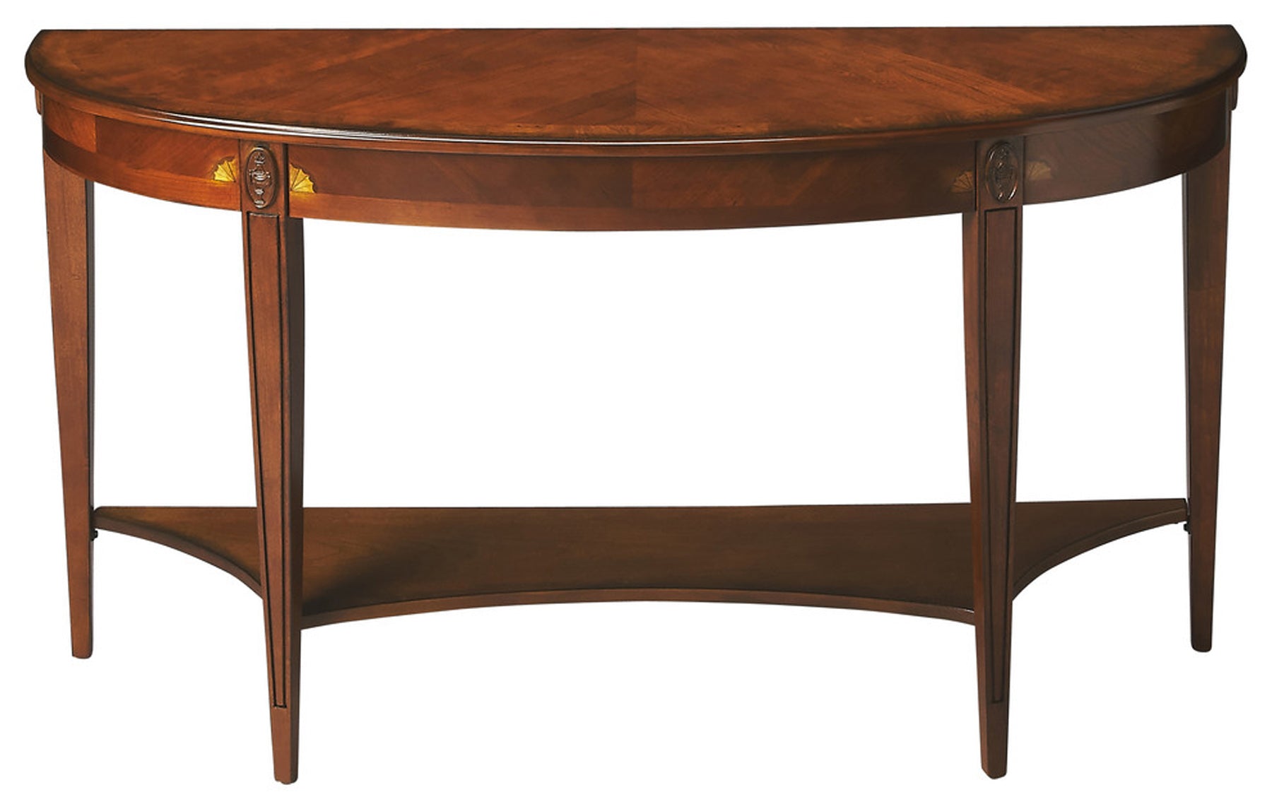Astor Olive Ash Demilune Console Table - Elegant Design, Tapered Legs