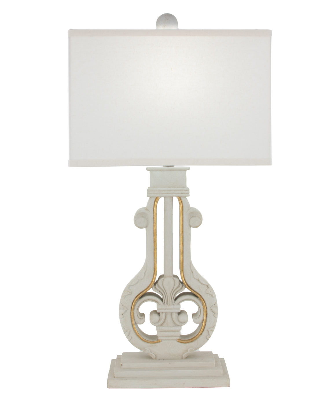 420 Elegant Window Pane Table Lamp in Soft Grey Finish with Gold Leaf,
