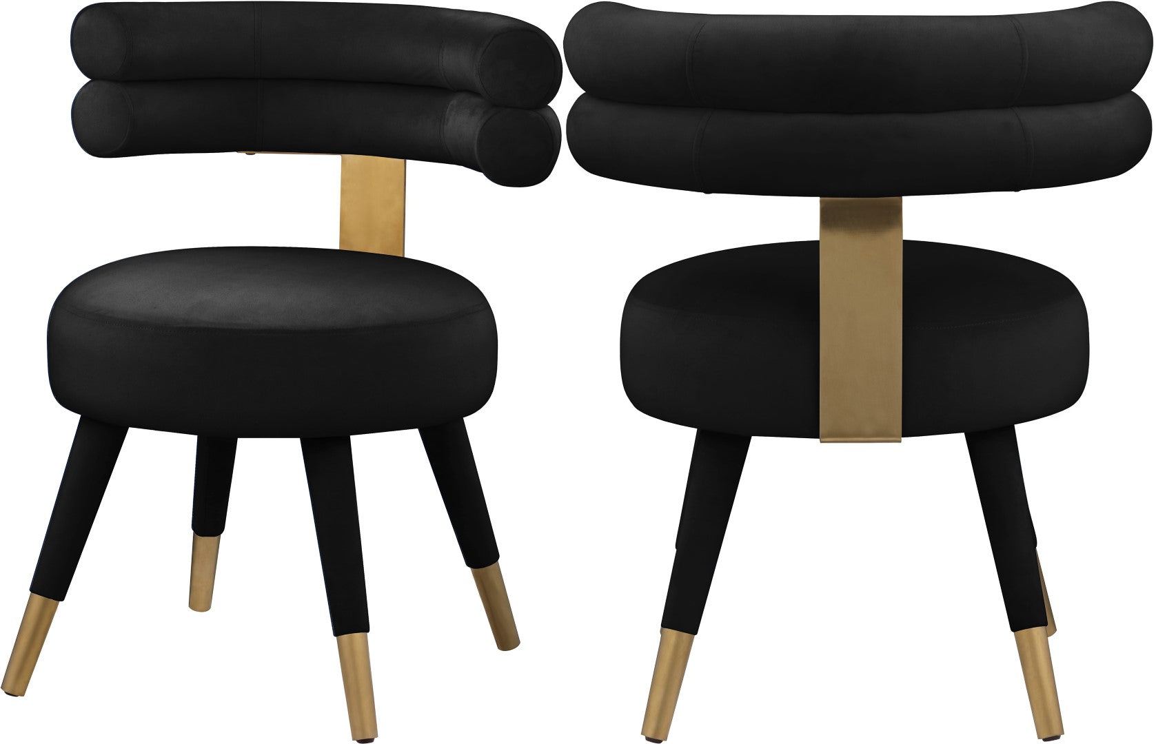 Fitzroy Velvet Dining Chair Set - Luxurious Contemporary Design with G