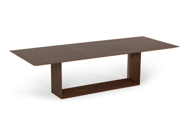 Modrest Channa - Stylish Walnut Veneer Dining Table with Bevelled Edge