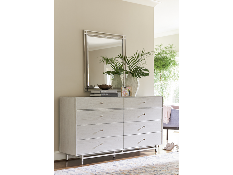 Paradox Mirror - Elegant Beveled Glass with Dual Silver Frame, Perfect