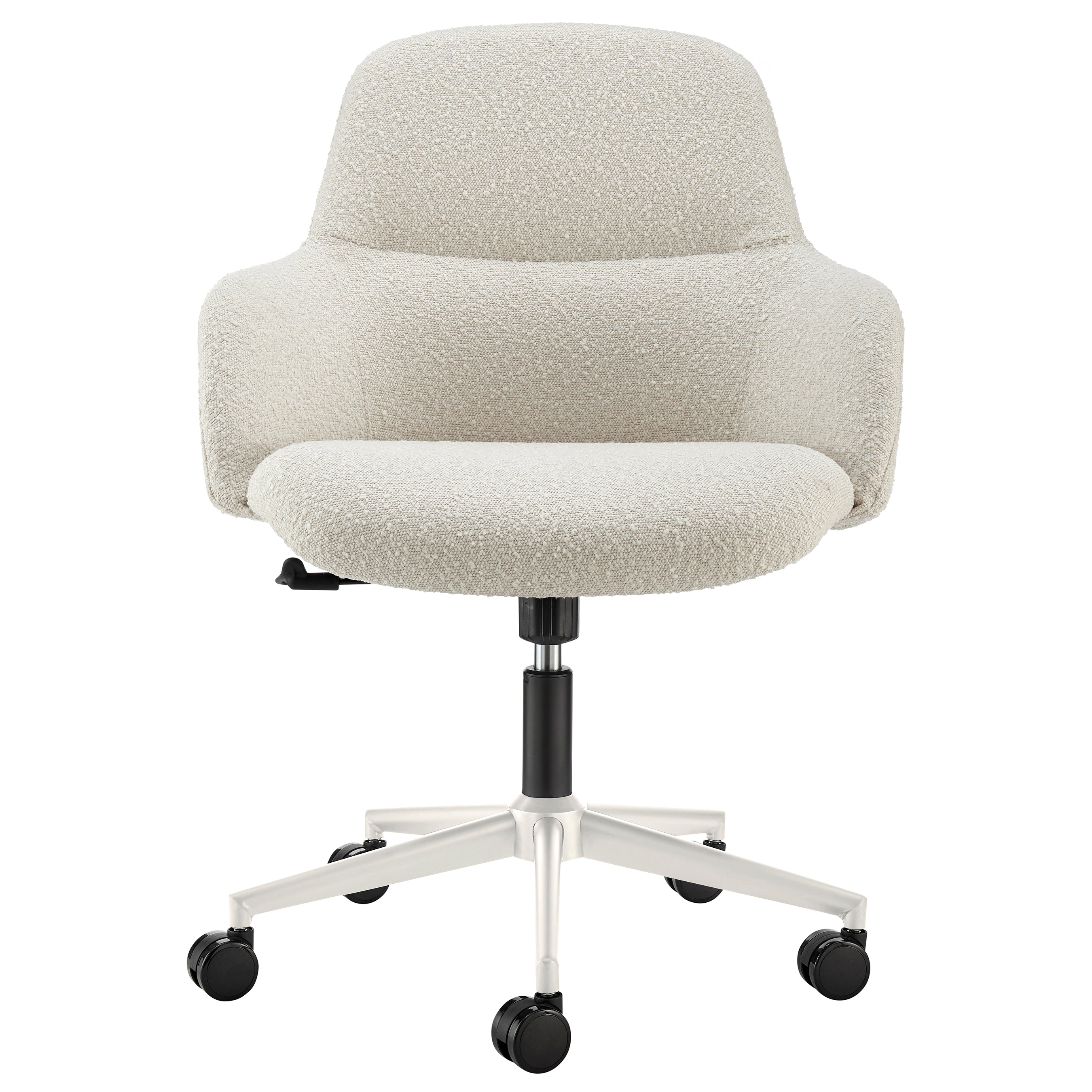 Mia Office Chair - Modern Ivory Design with Foam Padding, Adjustable H