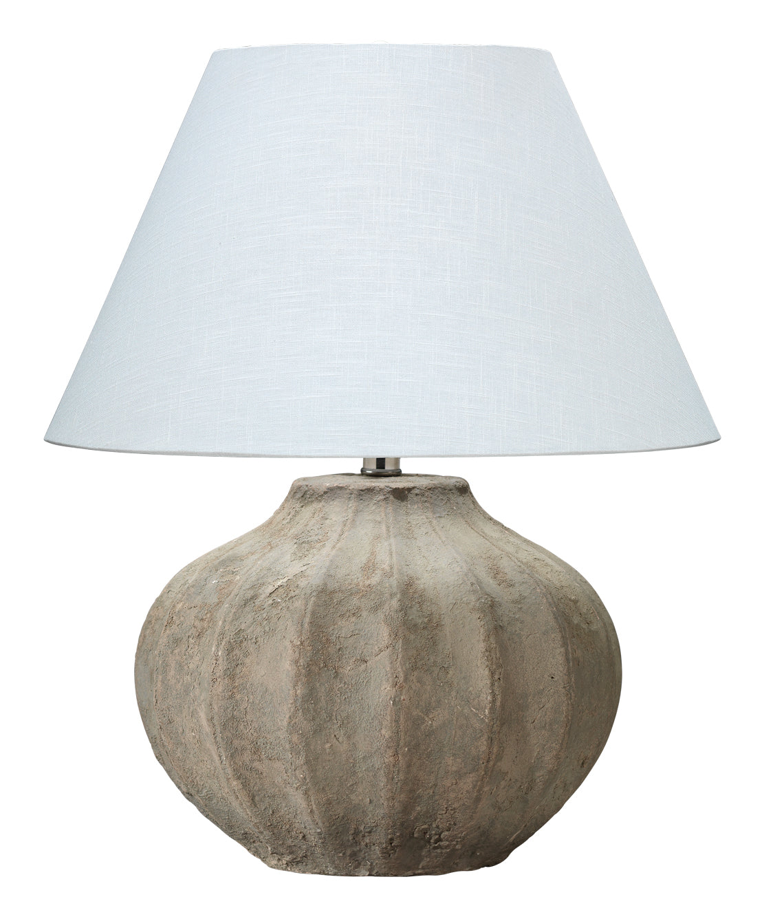 Clamshell Handmade Ceramic Table Lamp with 100% Linen Shade, 3-Way Swi