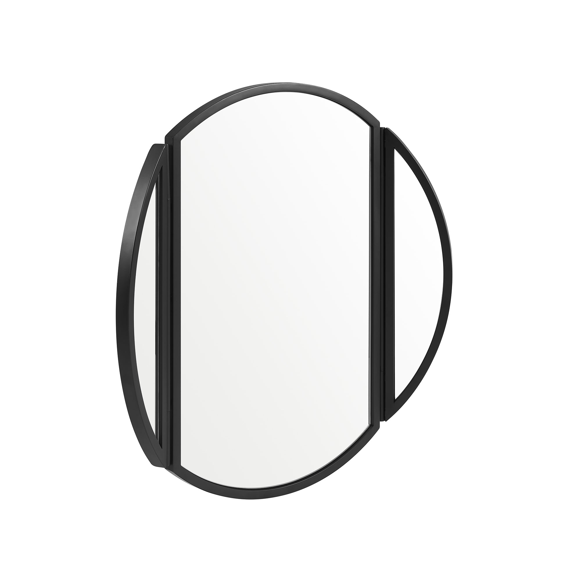 Dottie Modern Round Wall Mirror with Unique Hinging Sides for Stylish