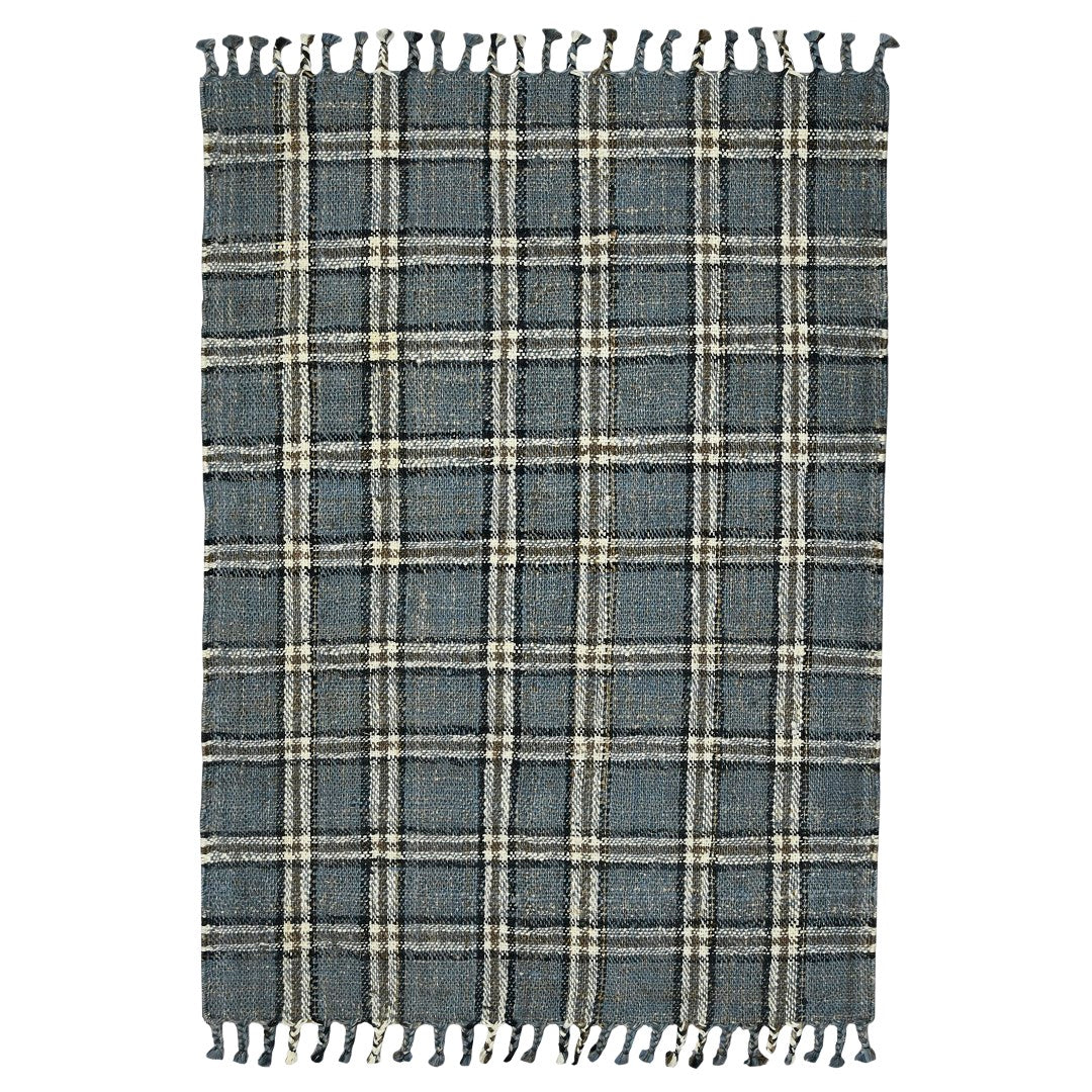 Hampton Hand-Loomed Plaid Jute Area Rug - Eco-Friendly, Durable Design