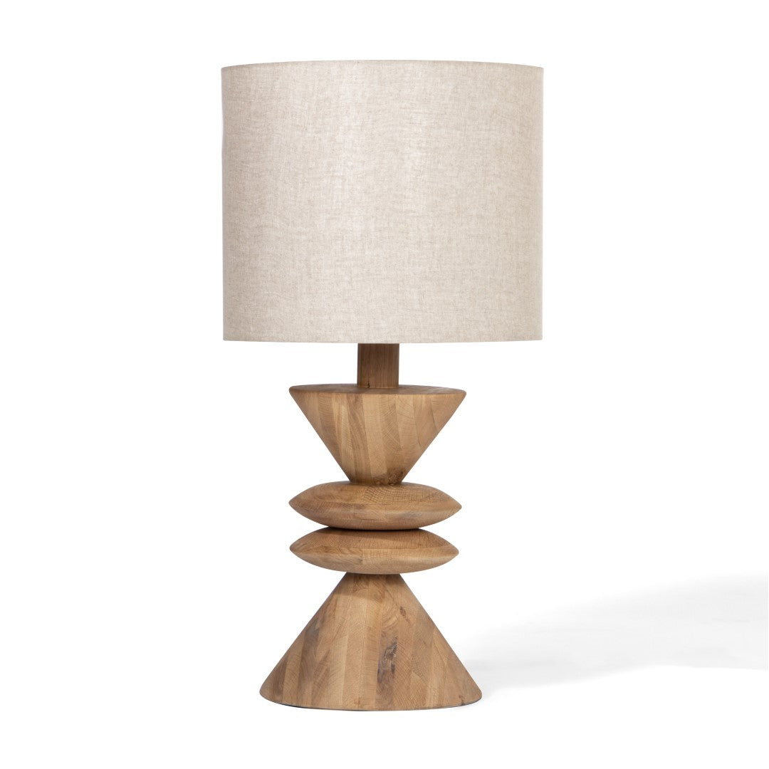 Kebab Table Lamp - Modern Primitive Design with FSC Certified Oak Base