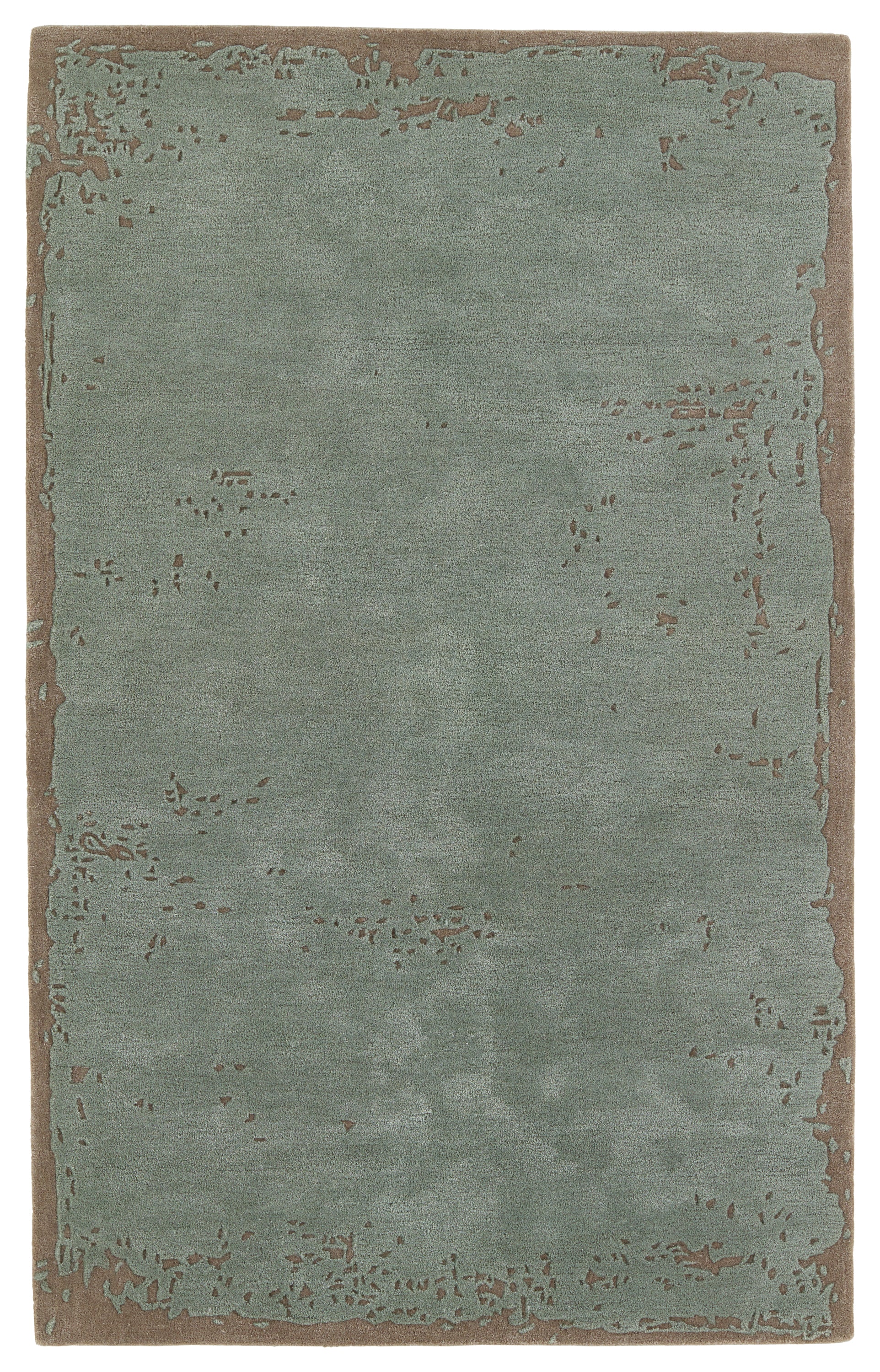 Lenox Handmade Modern Abstract Rug - 60% Wool 40% Viscose, Sage & Taup