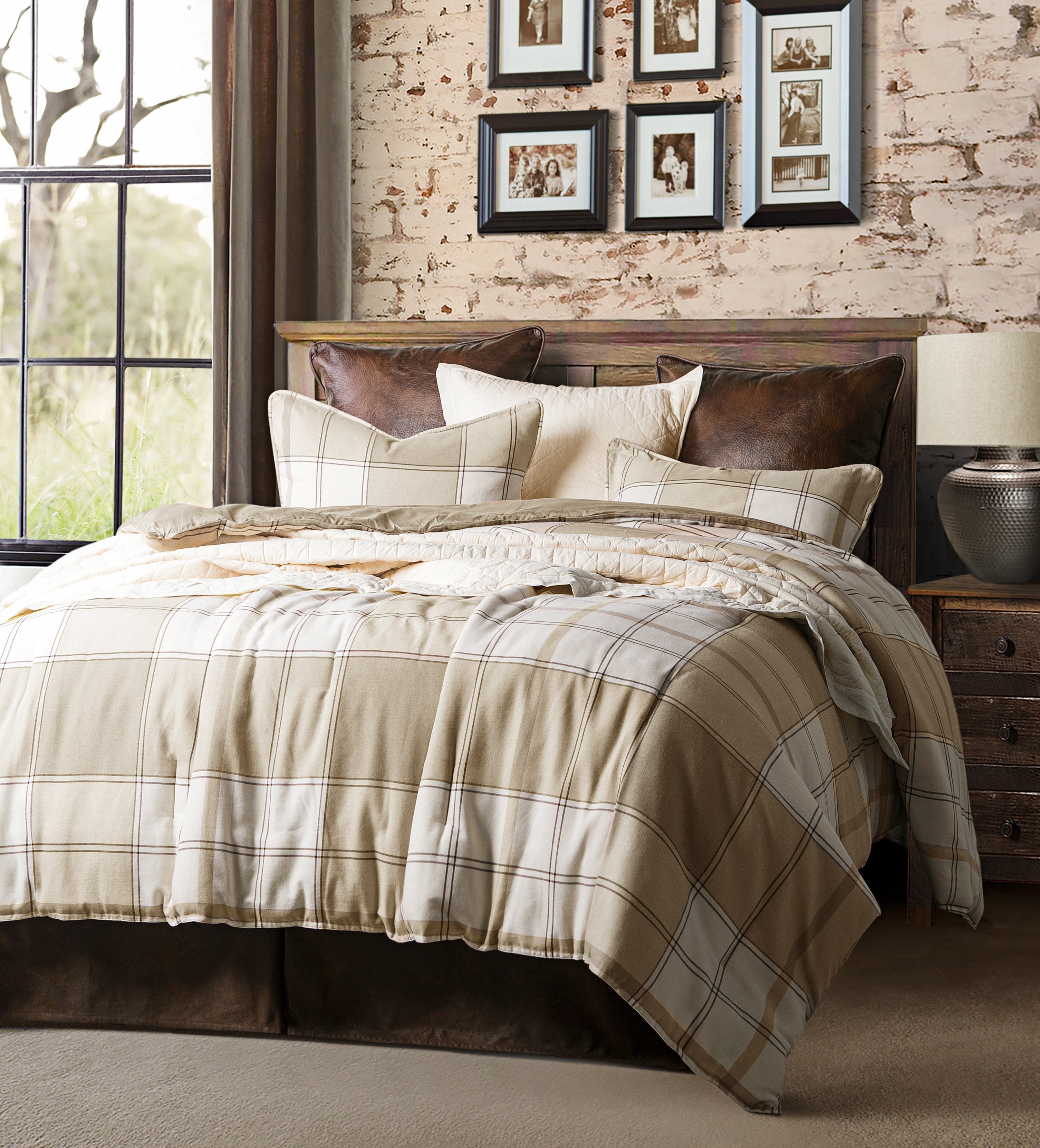 Wilson Plaid Comforter Set - Cozy Lodge Style with Earth Tones, Oversi
