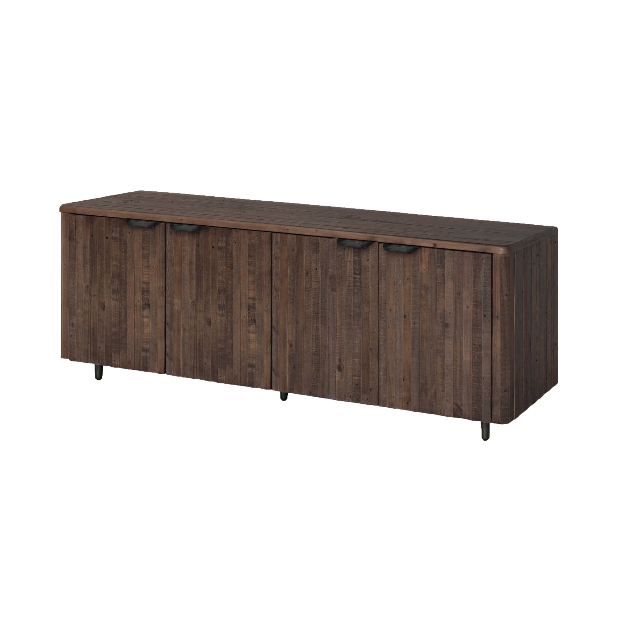 Lineo Sideboard – Stylish Burnt Oak Finish, Sturdy Reclaimed Wood & Ir