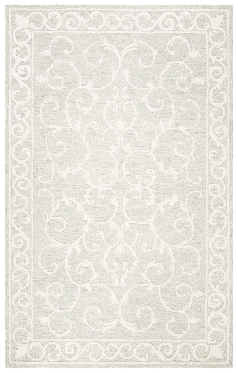 Micro Loop Hand Tufted Wool & Cotton Area Rug with Latex Backing – Tra