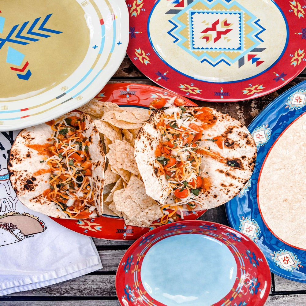 Spirit Valley Melamine Dinnerware Set - Vibrant Aztec Patterns for Sty