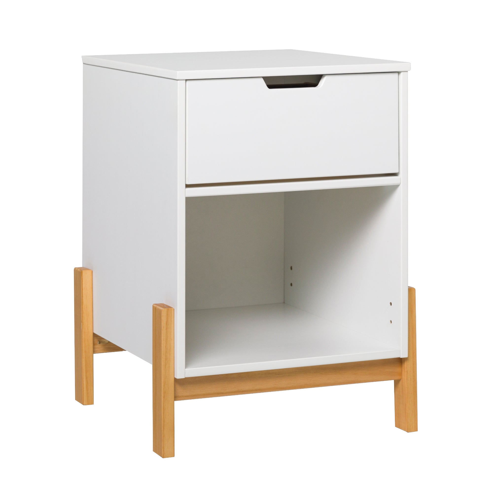 Tanner Modern Scandi-Minimalist Nightstand with Drawer - Stylish Solid