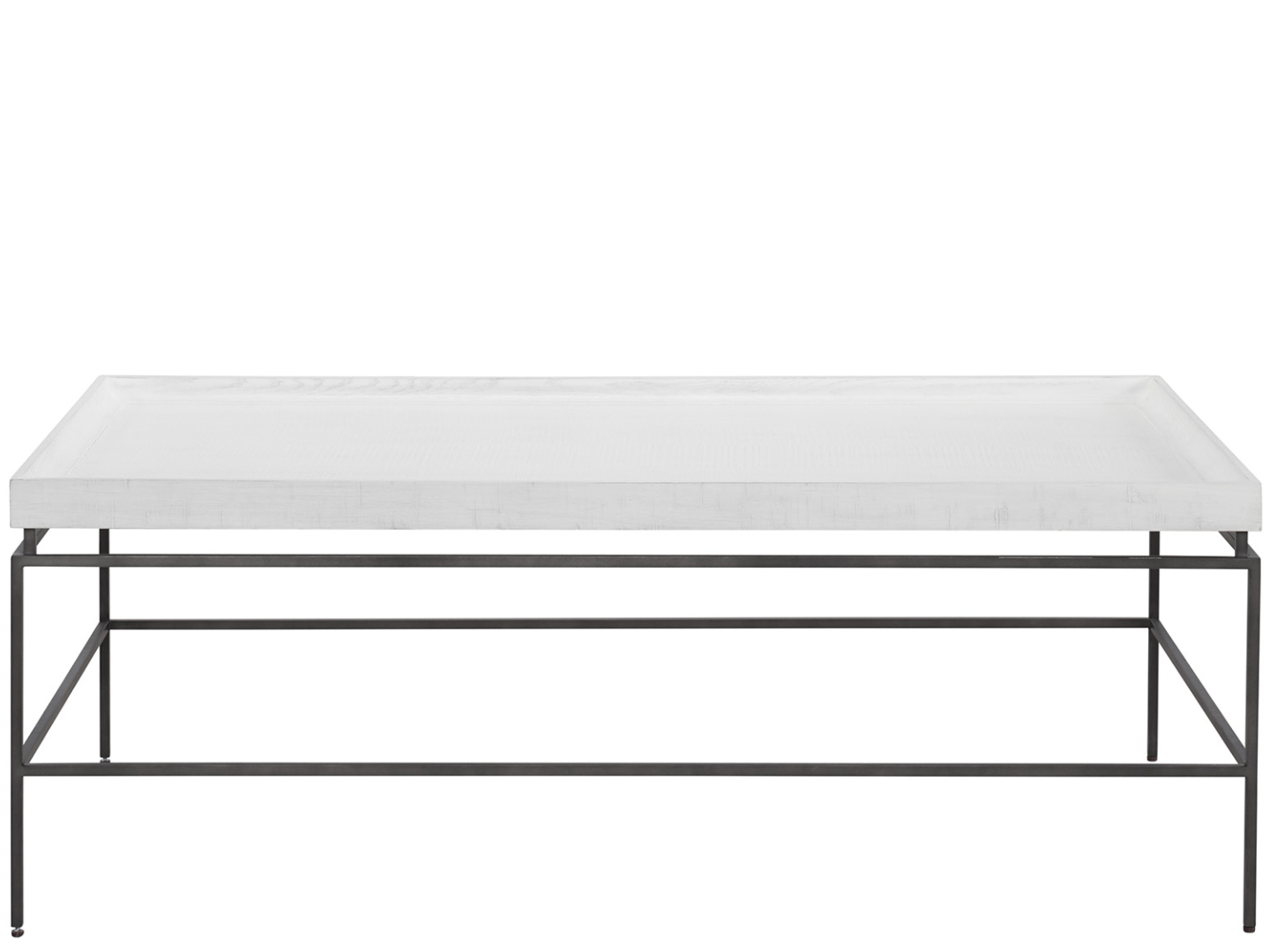 Modern Farmhouse Preston Cocktail Table - Chic White Top & Sleek Metal