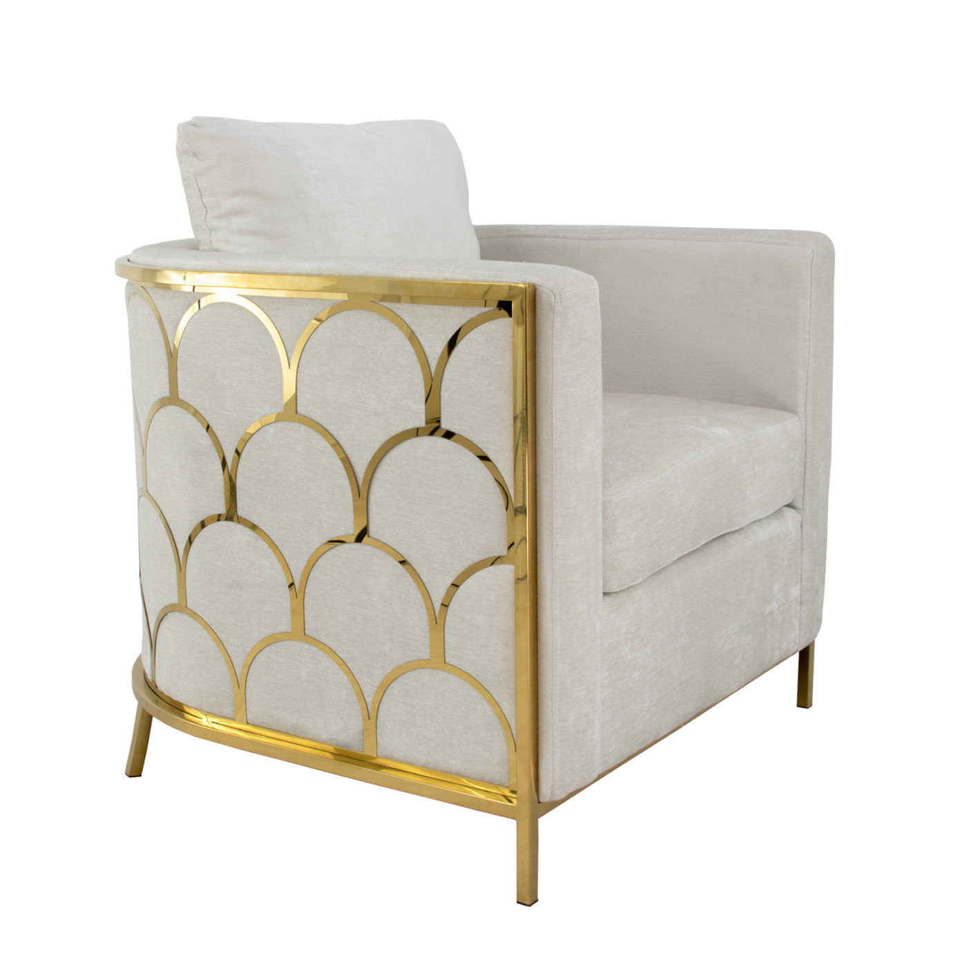 Verona Gold and Grey Velvet Accent Chair – Luxurious, Stylish, and Com
