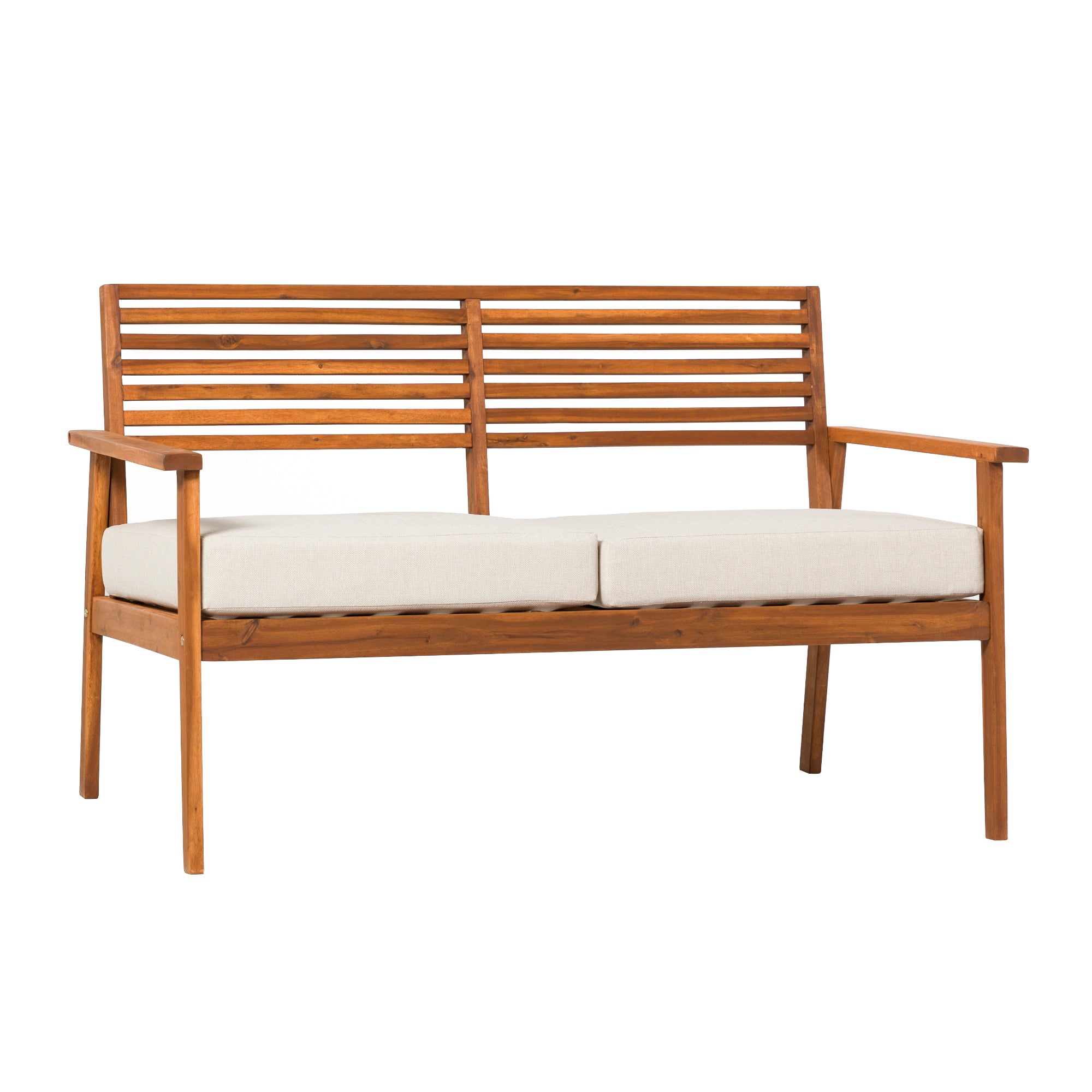 Zander Modern Outdoor Loveseat - Eco-Friendly Acacia Wood, Comfortable