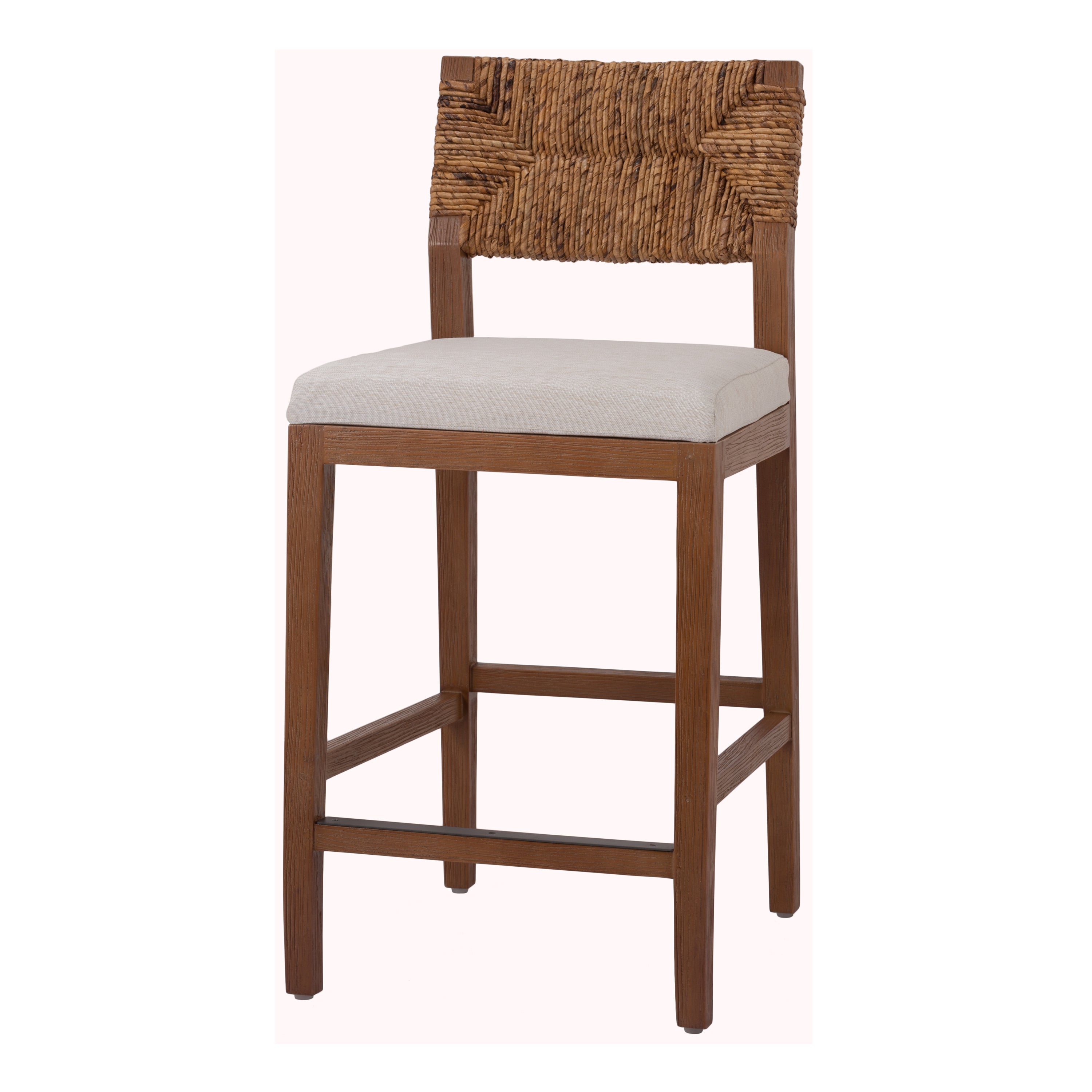 Lyon Abaca Counter Stool - Rustic Modern Design with Woven Banana Leaf