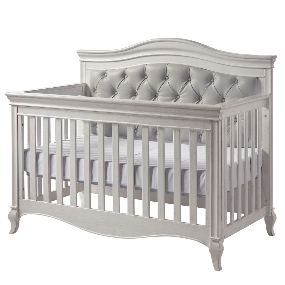 Diamante Forever Crib - Elegant Gray Panel, 4-in-1 Convertible Design,