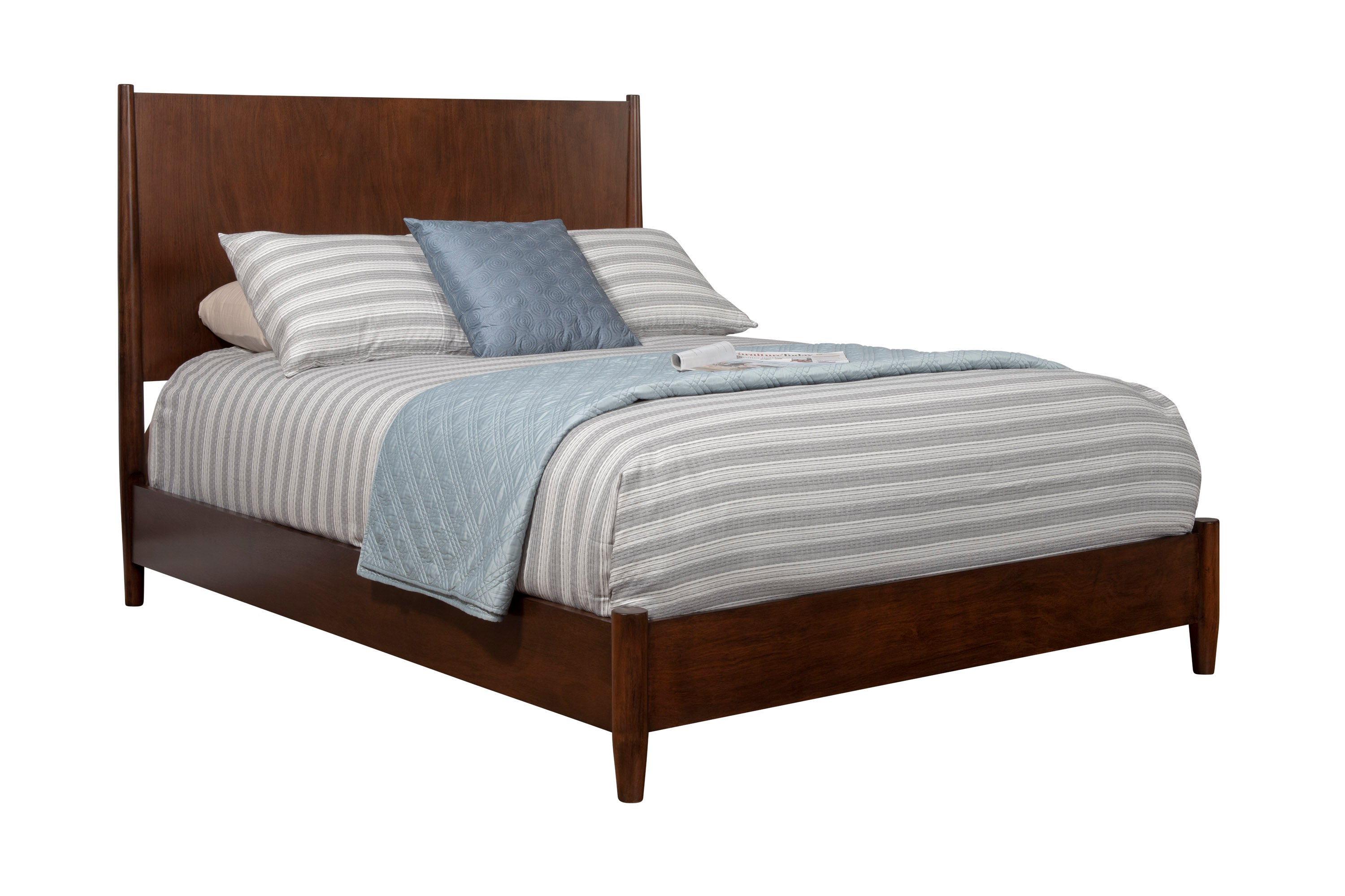 Flynn Full Platform Bed in Walnut - Timeless Mid-Century Modern Design